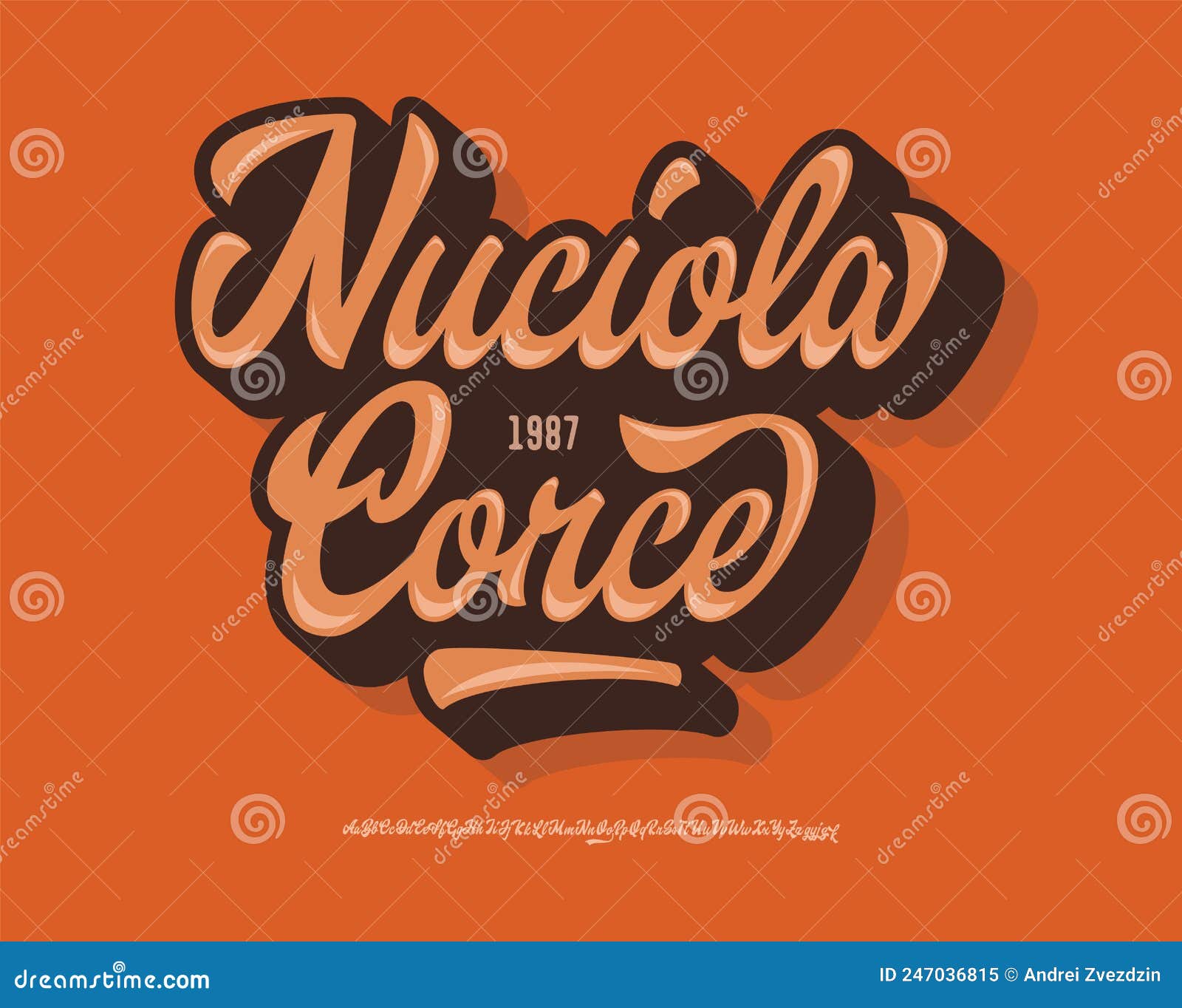 Original Brush Script Font Retro Typeface Vector Stock Vector ...