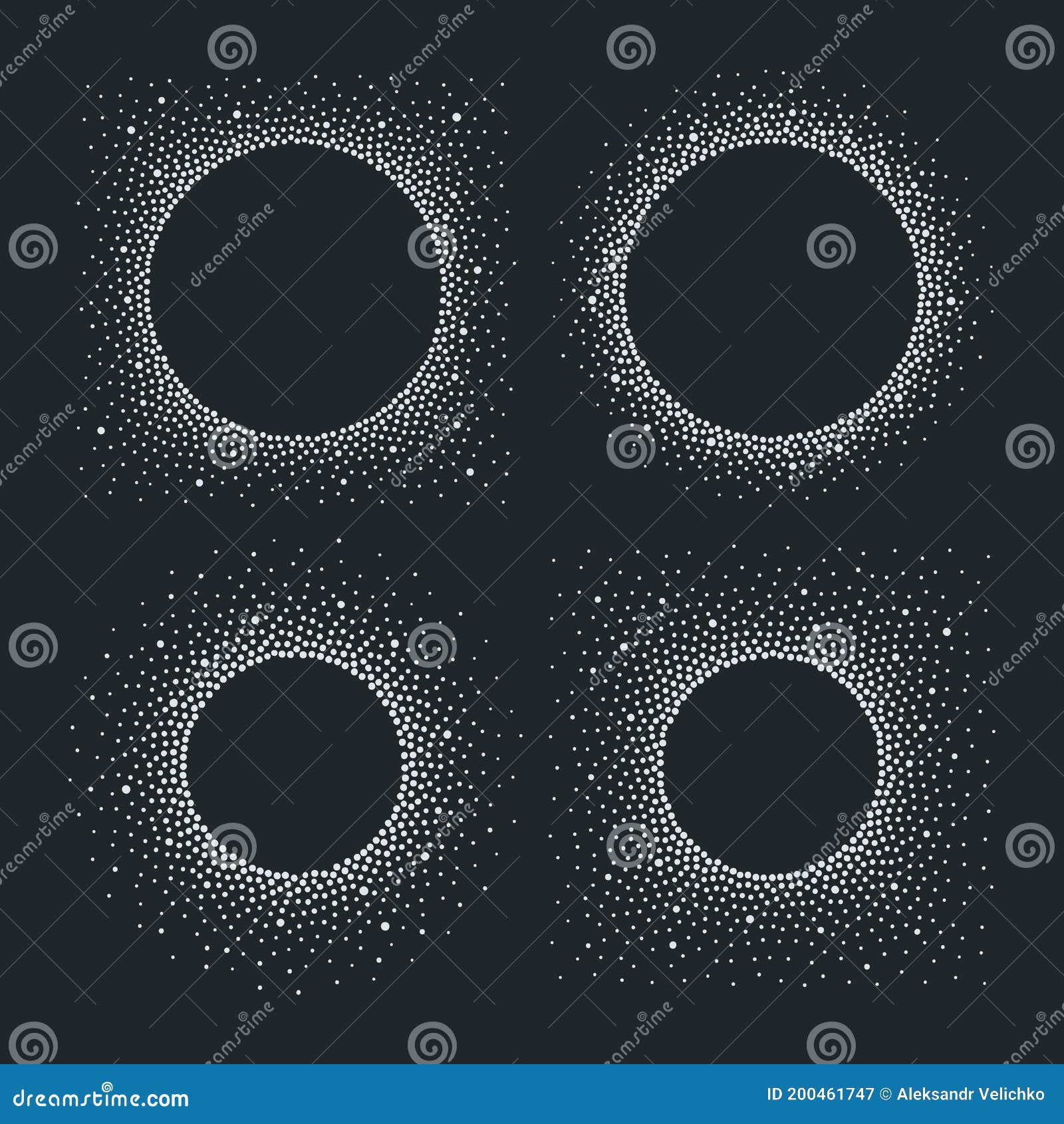 Original Circle Dotty Frames, Spray Background Design Element. Stock Vector - Illustration of ...