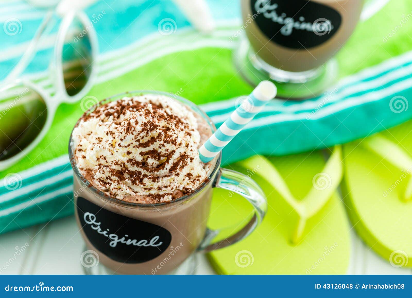 Original Cold Chocolate Drink Stock Photo - Image of fluffy, beverage ...
