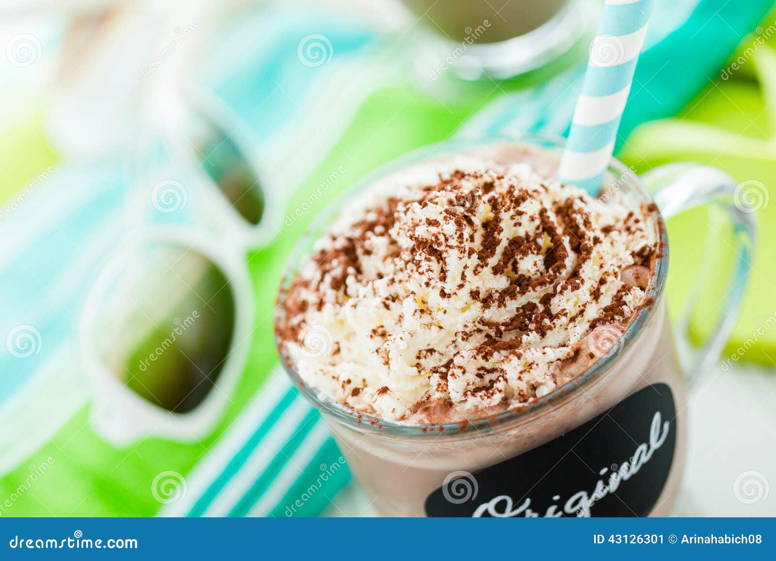 Original Cold Chocolate Drink Stock Image - Image of creme, label: 43126301