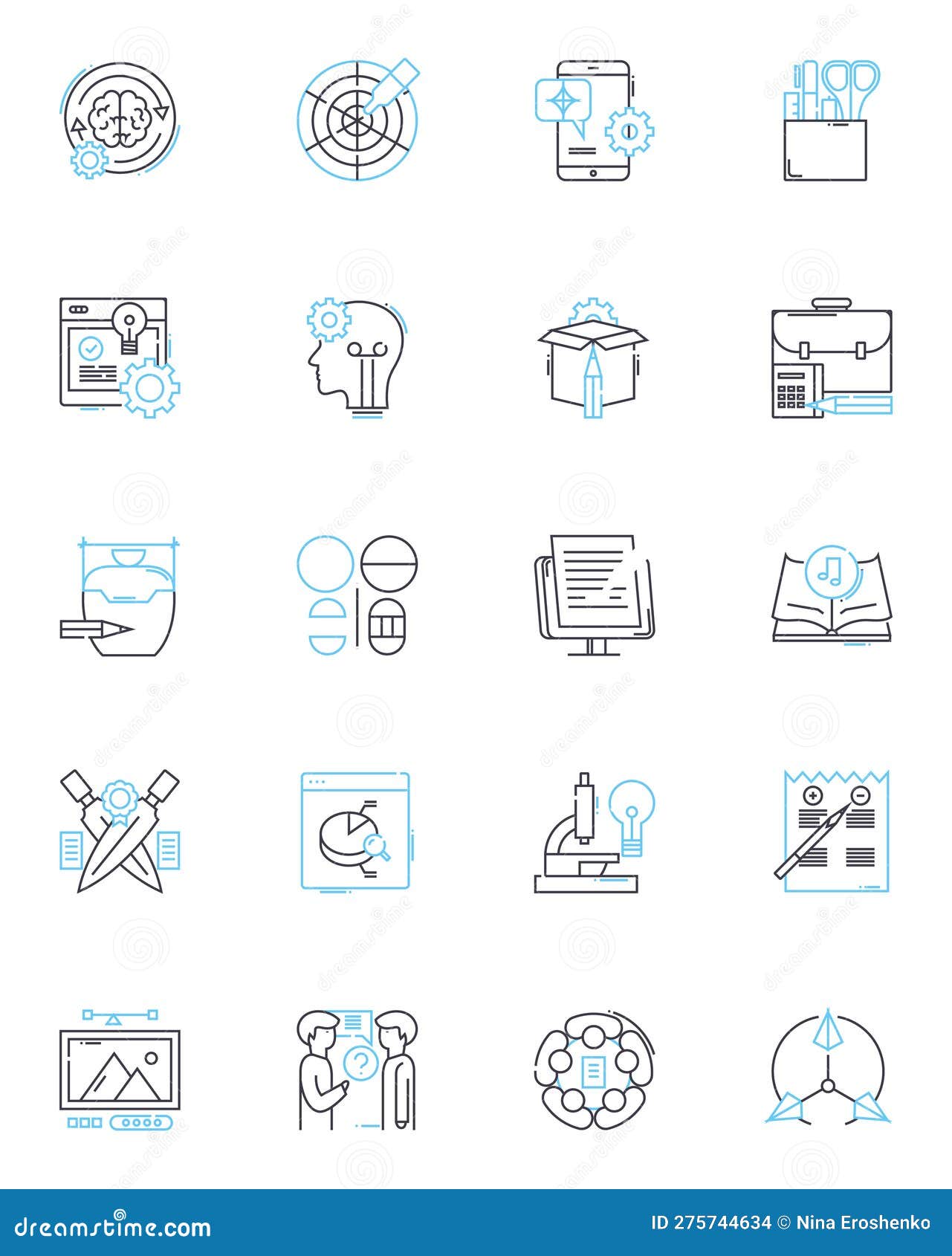 Original Concept Linear Icons Set. Innovation, Creativity, Uniqueness ...