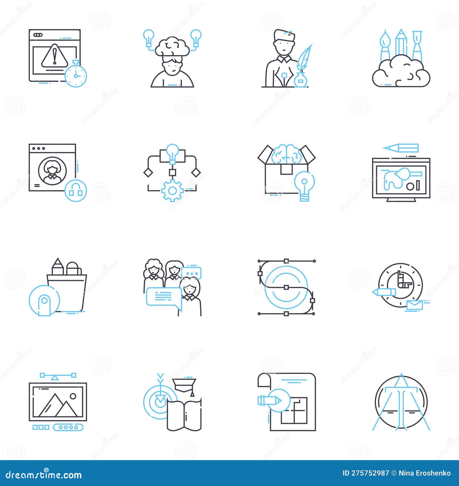 Original Concept Linear Icons Set. Innovation, Creativity, Uniqueness ...