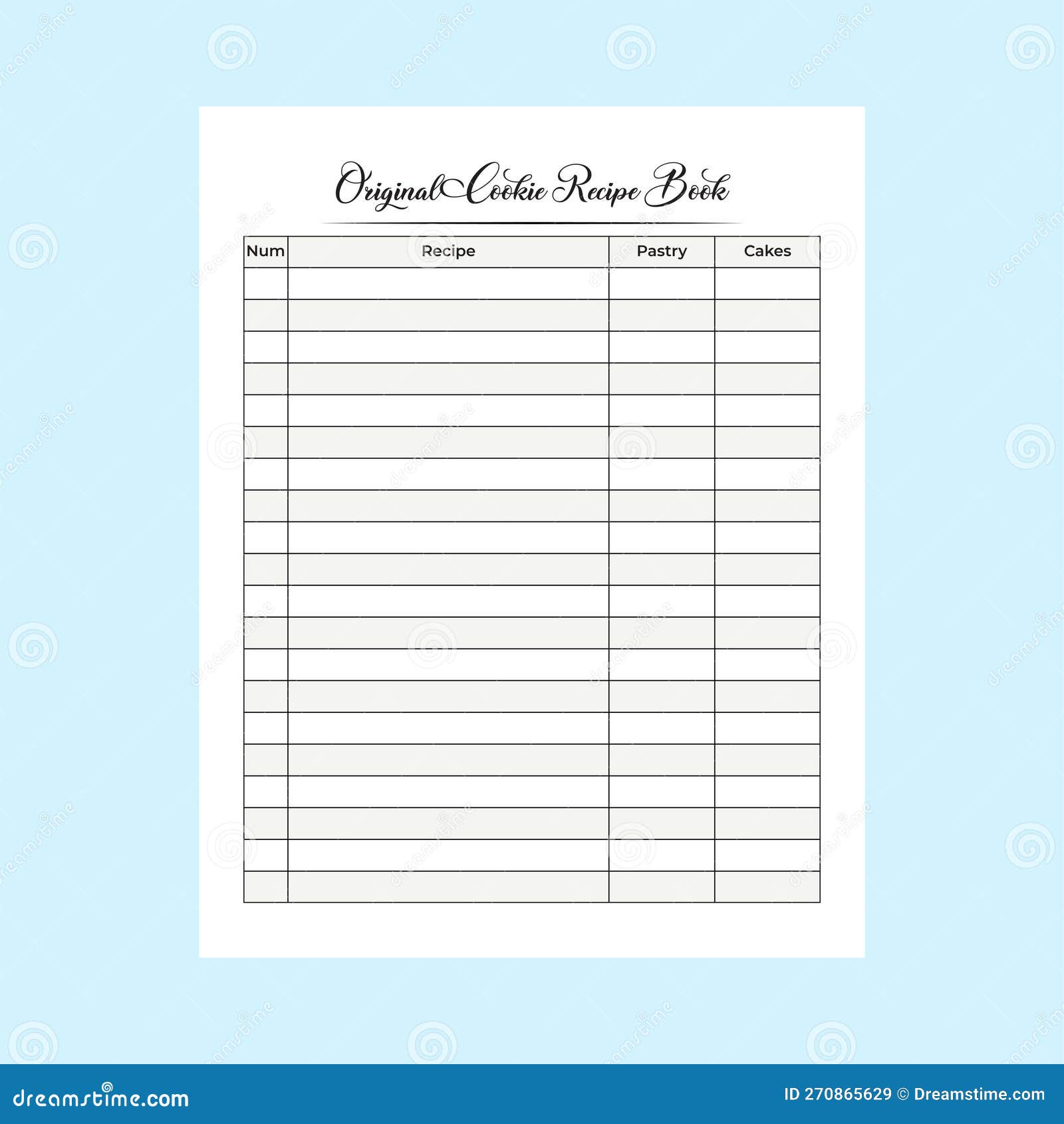 Original Cookie Recipe Log Book KDP Interior. Cookie or Cake-making ...
