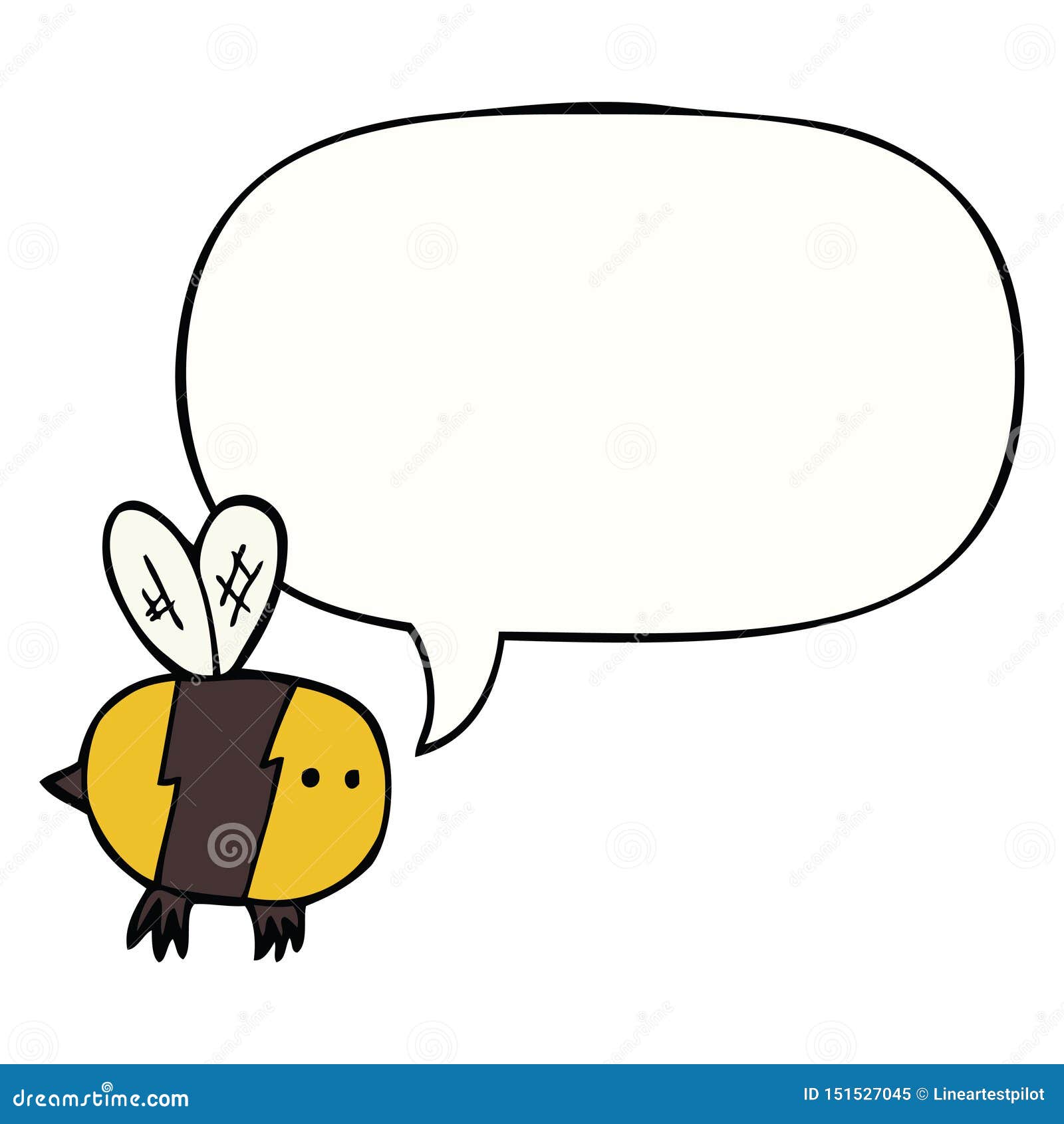 A Creative Cartoon Bee and Speech Bubble Stock Vector - Illustration of ...