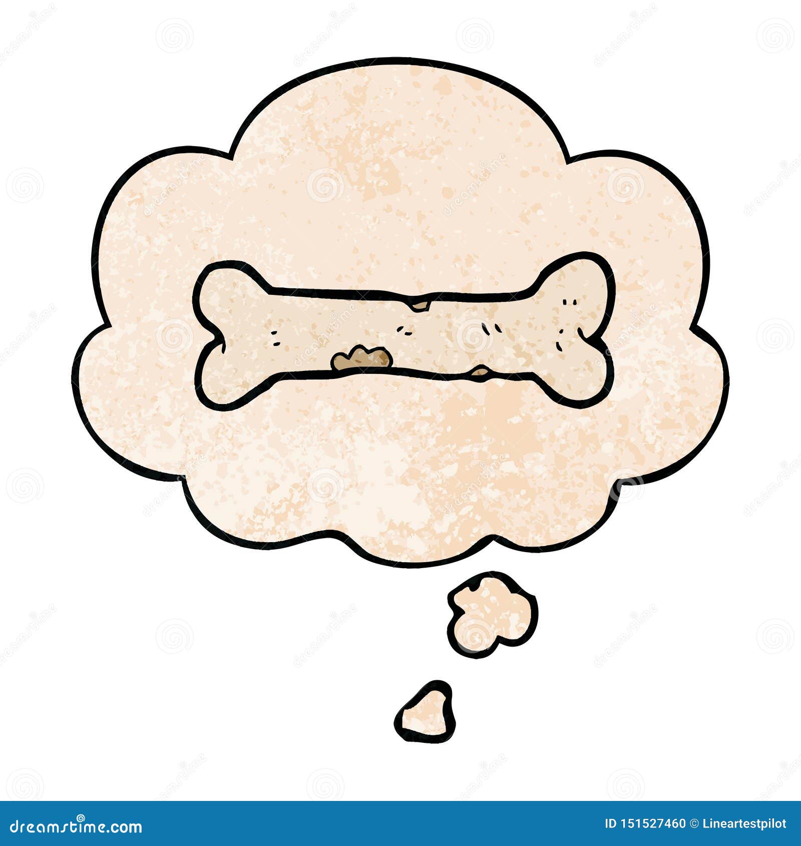 A Creative Cartoon Bone and Thought Bubble in Grunge Texture Pattern ...