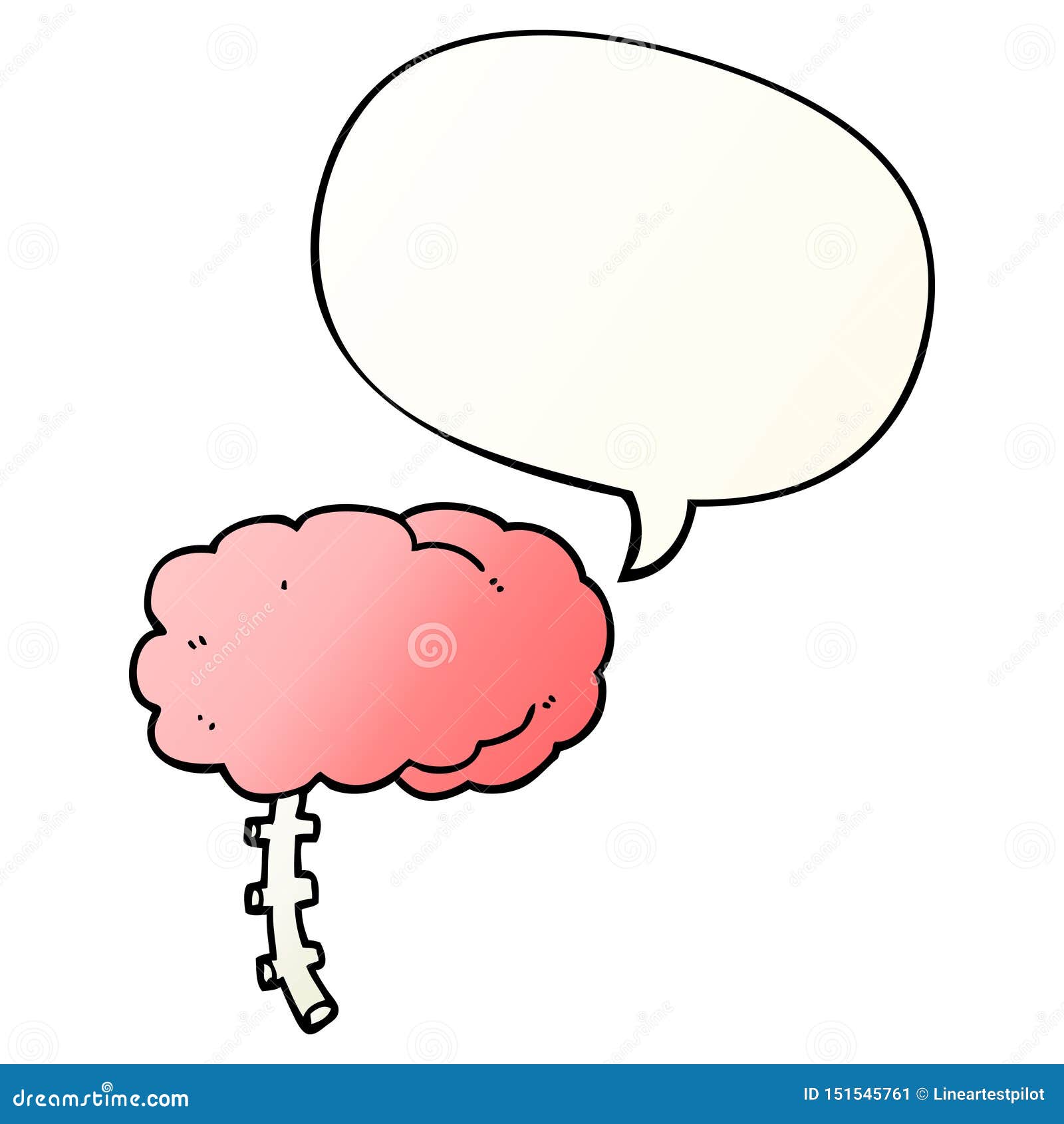 A Creative Cartoon Brain and Speech Bubble in Smooth Gradient Style ...