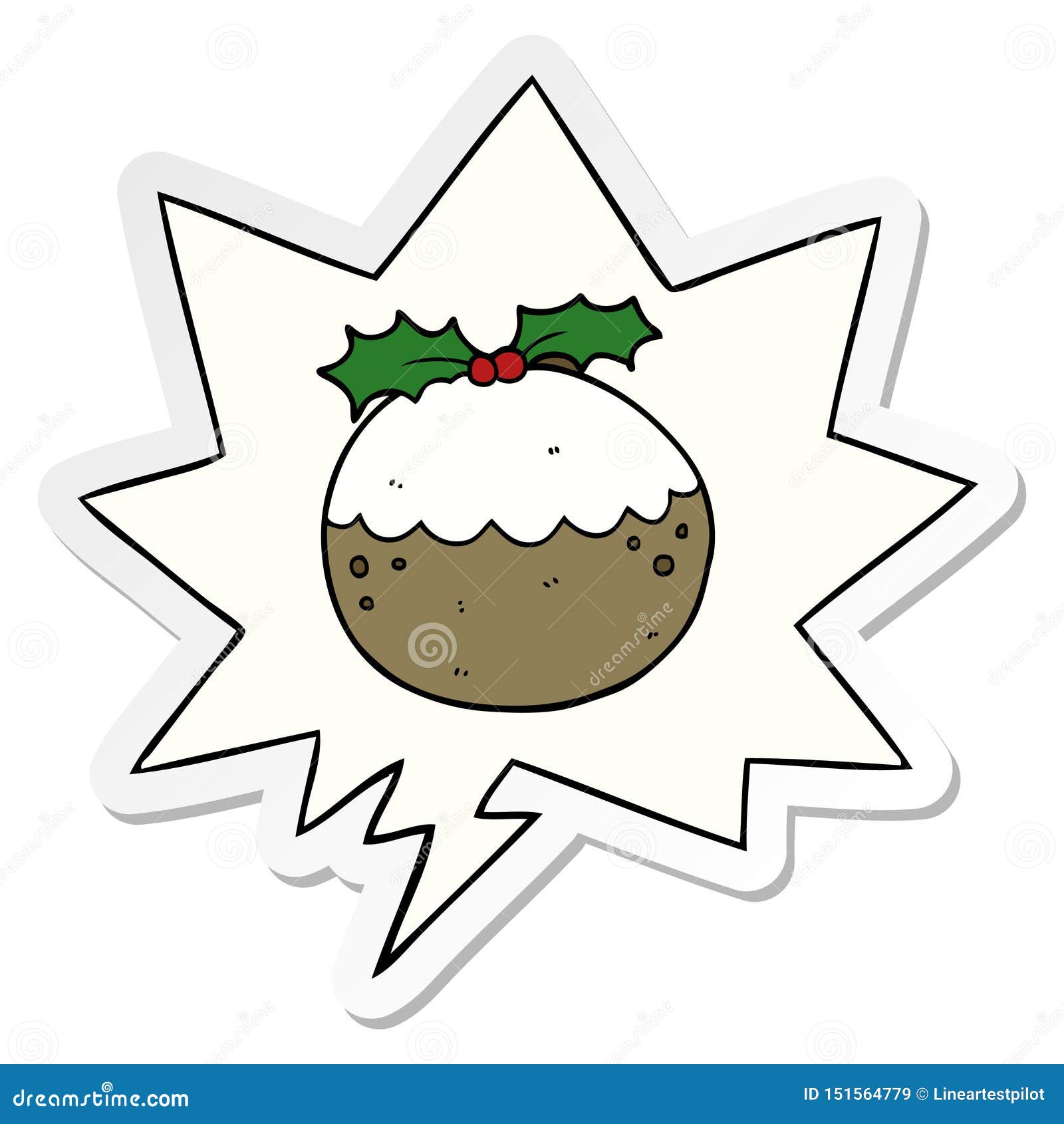 Pudding Cat Sticker Label Cartoon Vector | CartoonDealer.com #51192475