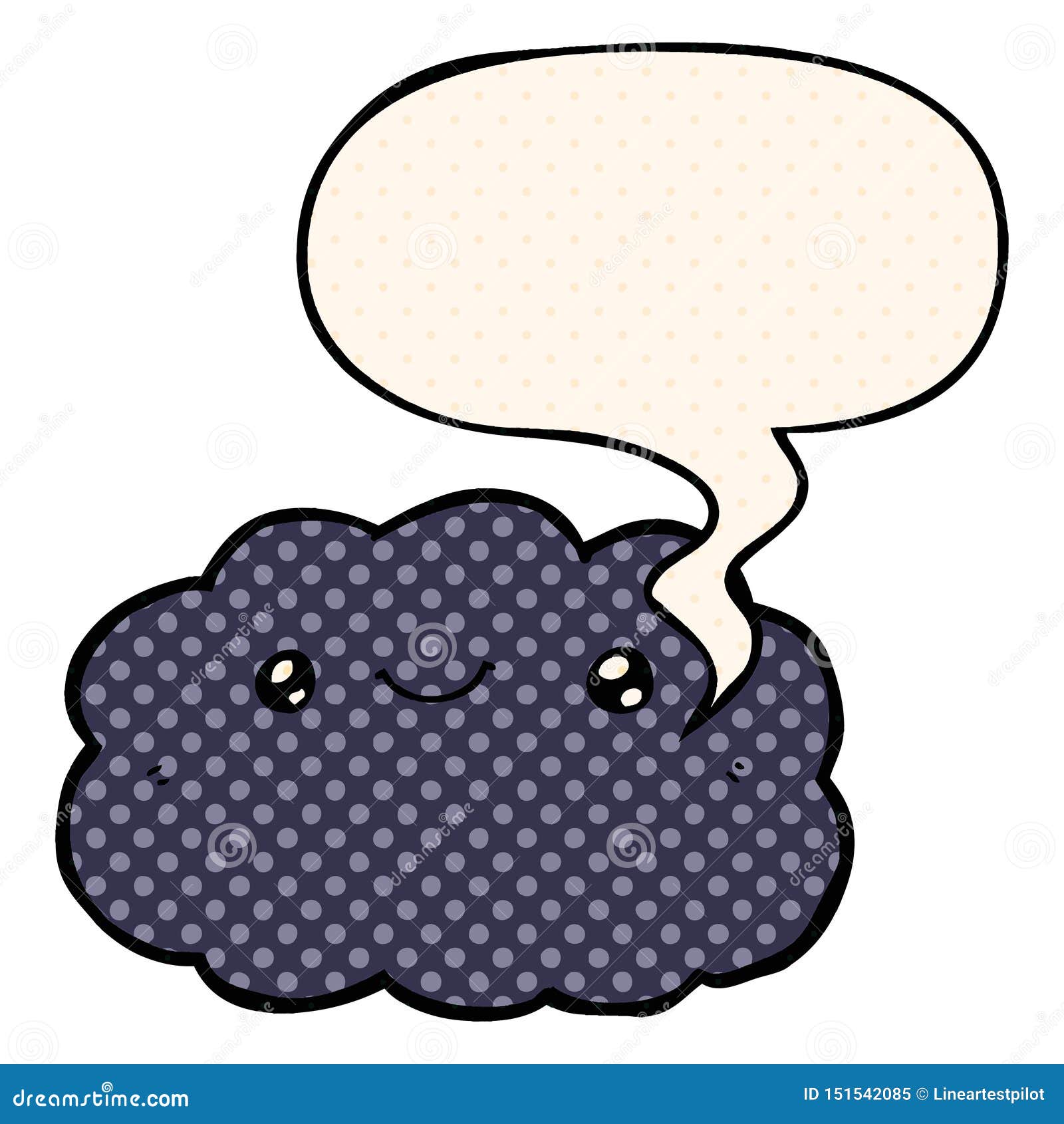 A Creative Cartoon Cloud and Speech Bubble in Comic Book Style Stock ...