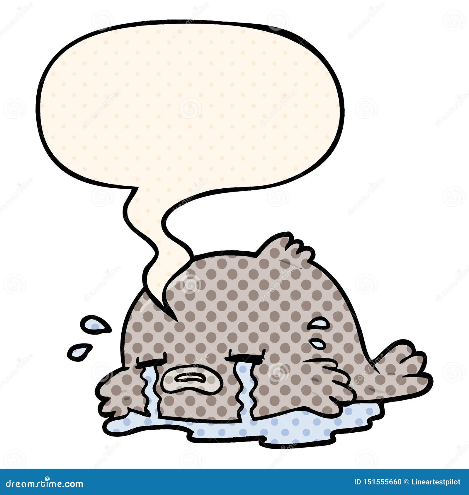 A Creative Cartoon Crying Fish and Speech Bubble in Comic Book Style ...