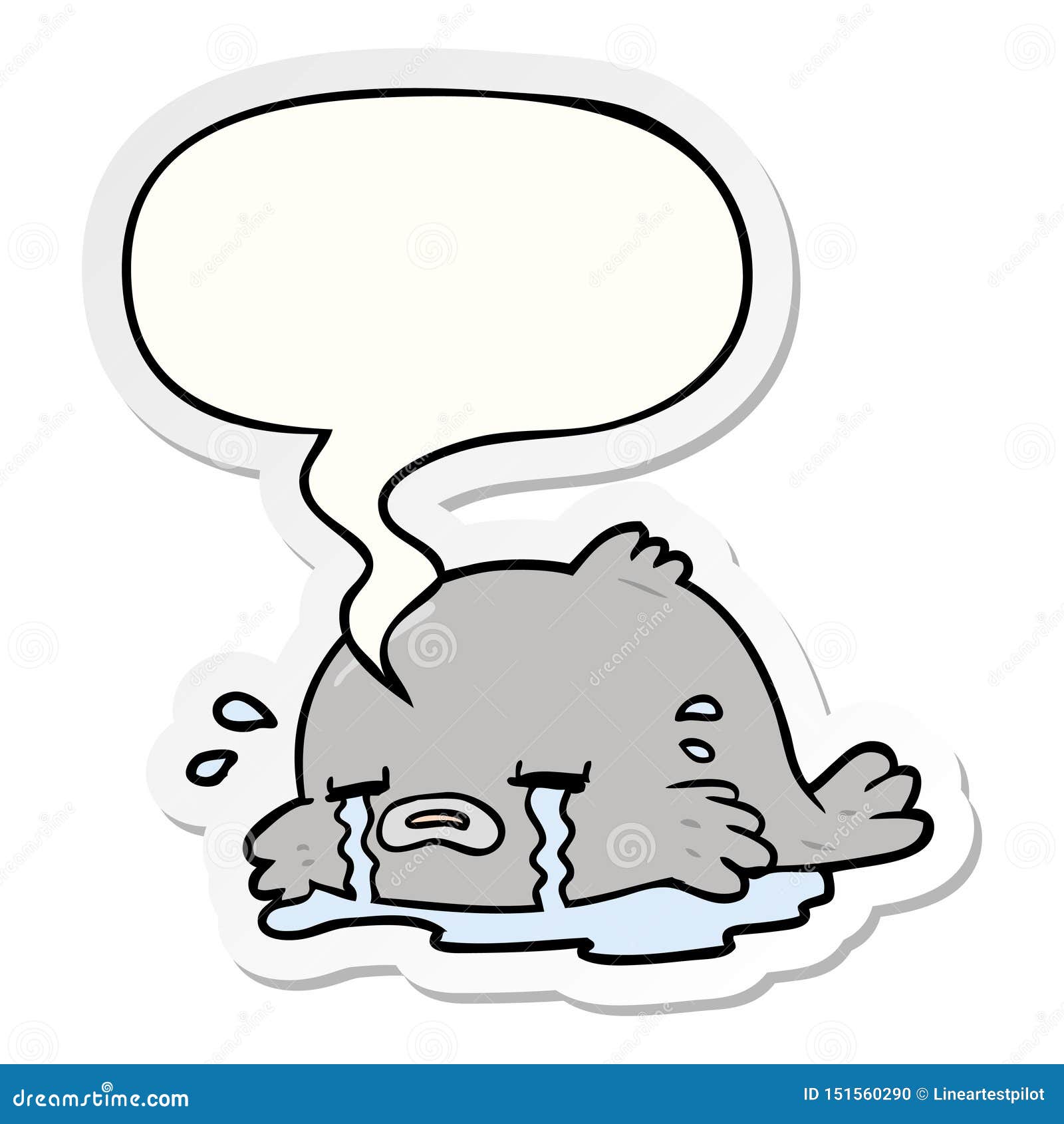 A Creative Cartoon Crying Fish and Speech Bubble Sticker Stock Vector ...