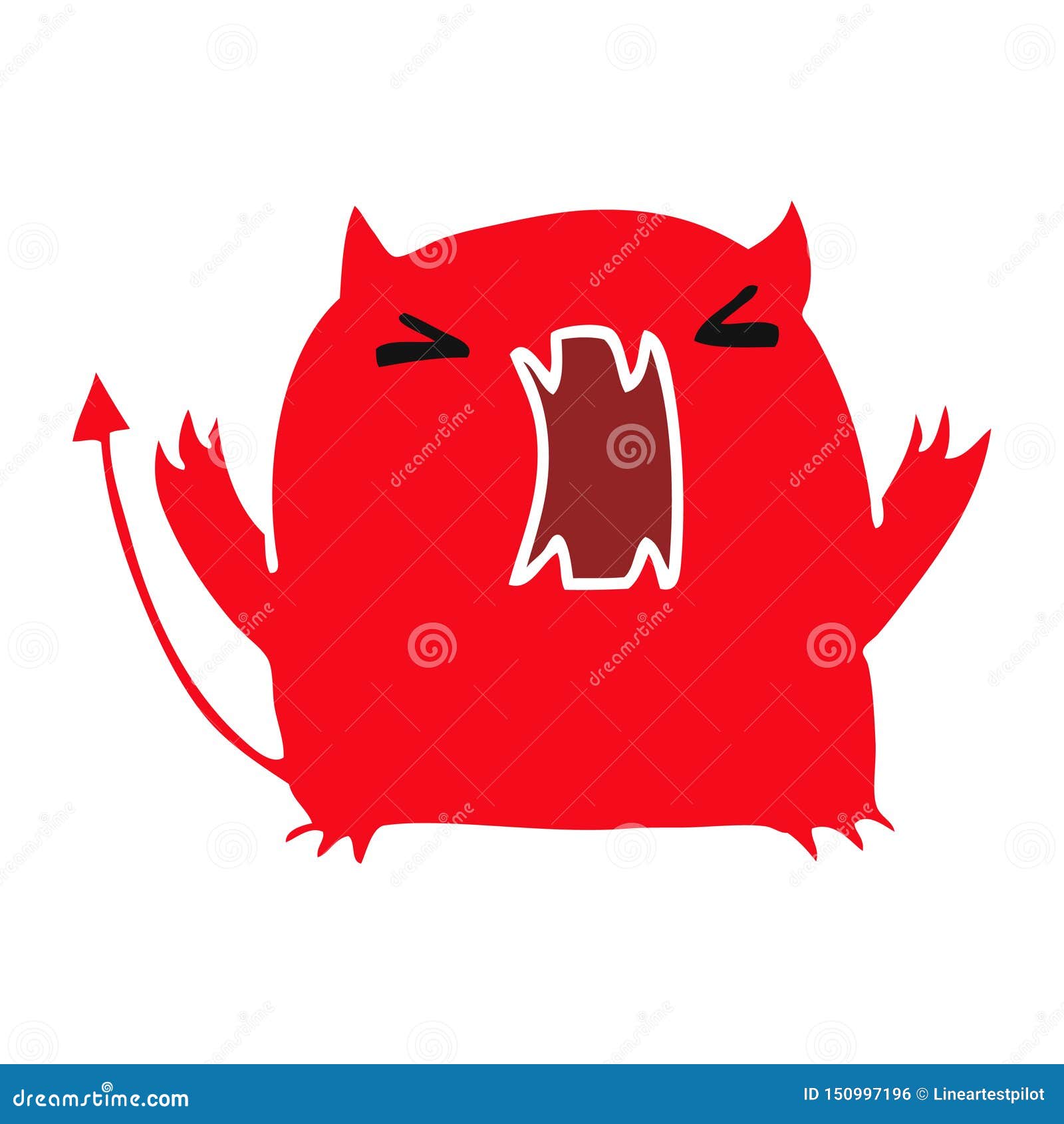 A Creative Cartoon of a Cute Kawaii Devil Stock Vector - Illustration ...