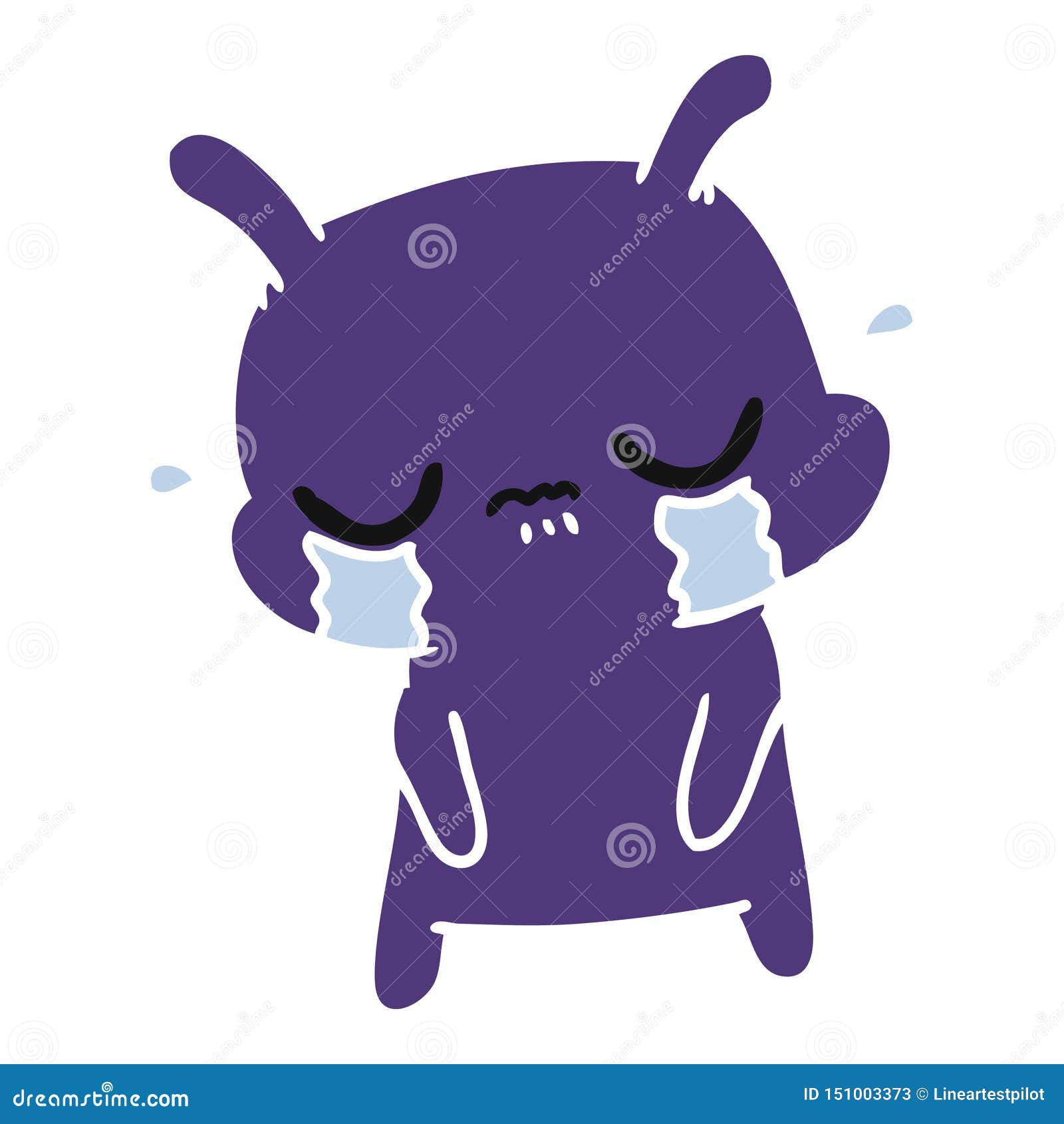 A Creative Cartoon of Cute Sad Alien Stock Vector - Illustration of ...
