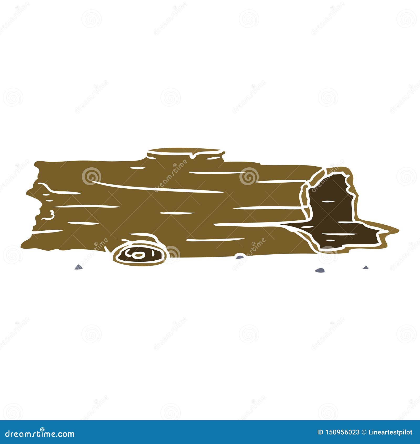 A Creative Cartoon Doodle of a Tree Log Stock Vector - Illustration of ...