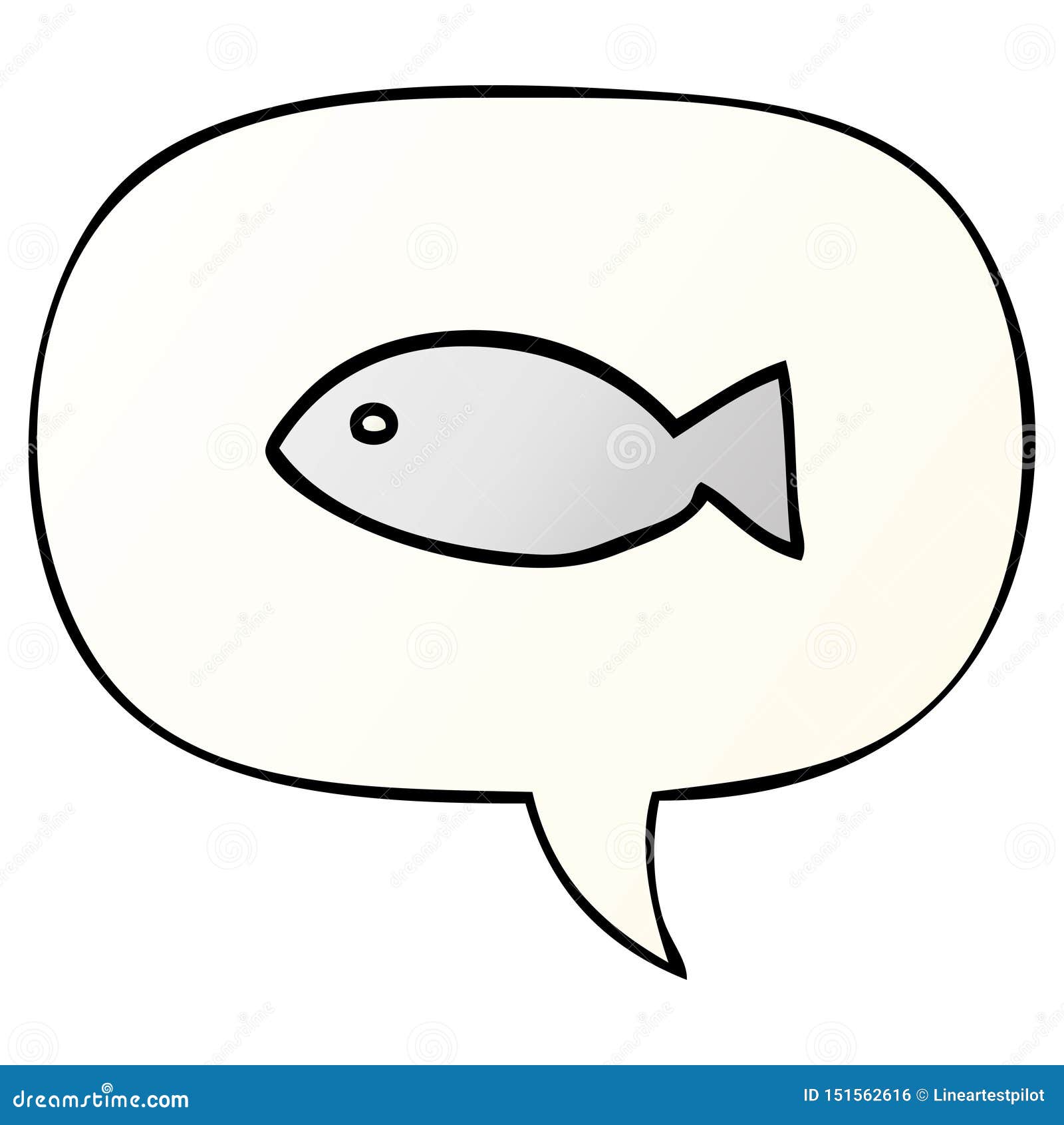A Creative Cartoon Fish Symbol and Speech Bubble in Smooth Gradient ...