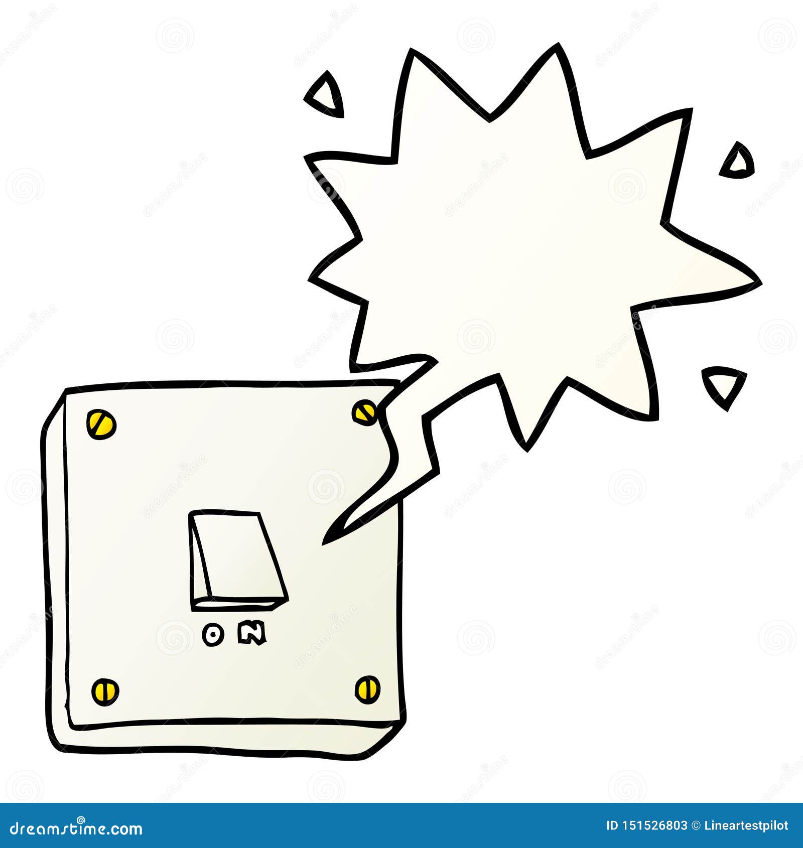 A Creative Cartoon Light Switch and Speech Bubble in Smooth Gradient ...