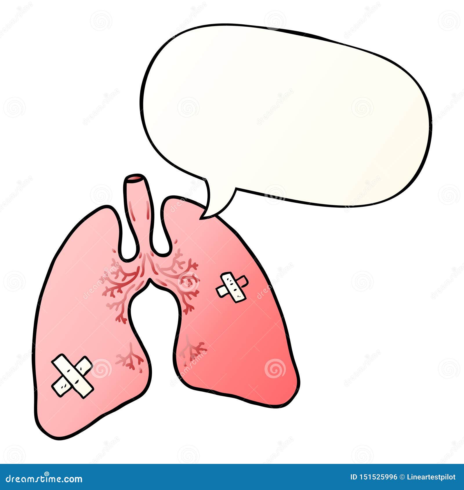 Cartoon Lungs With Magnifier And Virus Cells Over White Background ...