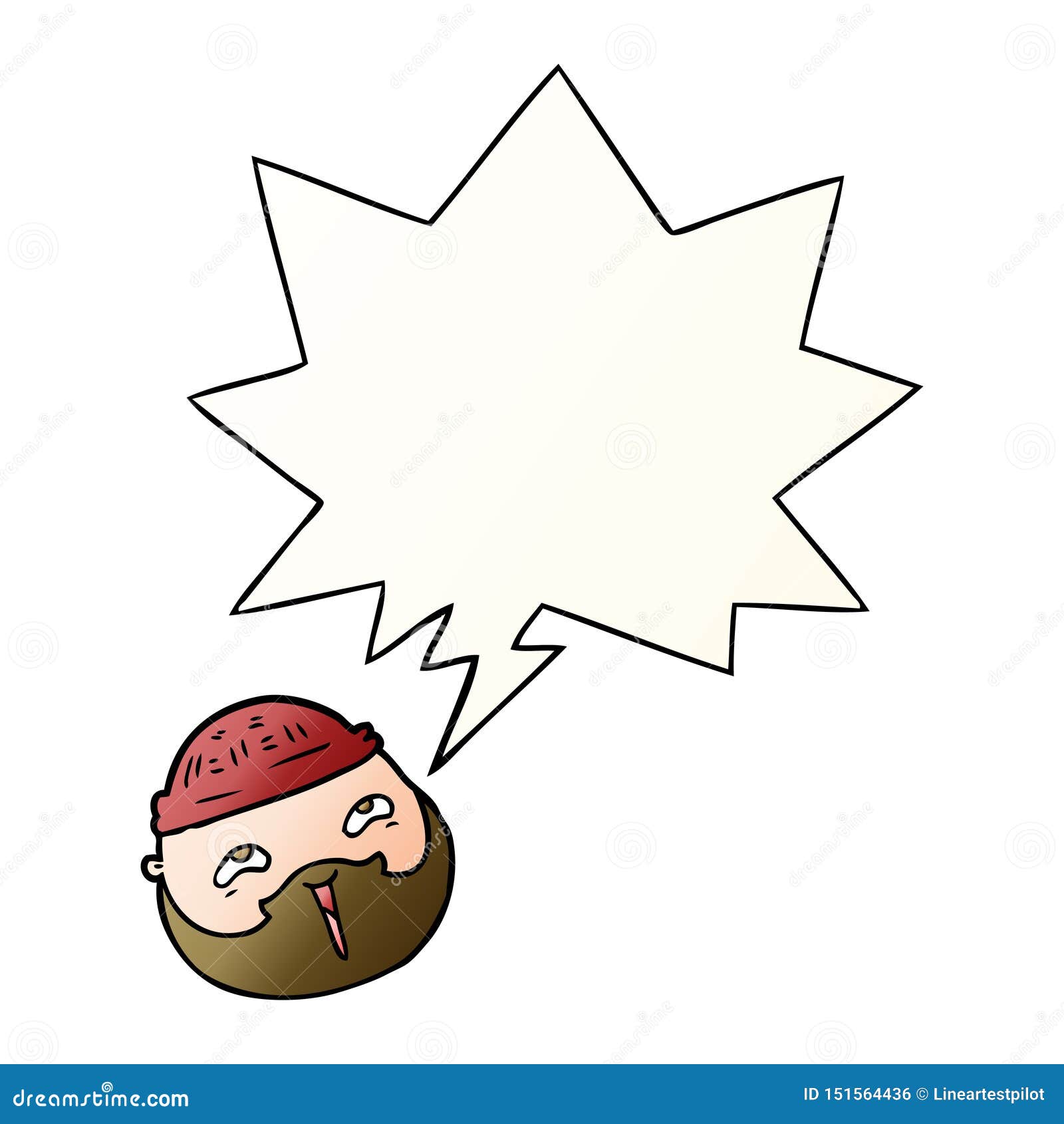 Male Smooth Face, Guy In Glasses With Short Bangs, Gimlet Eye. Cartoon ...