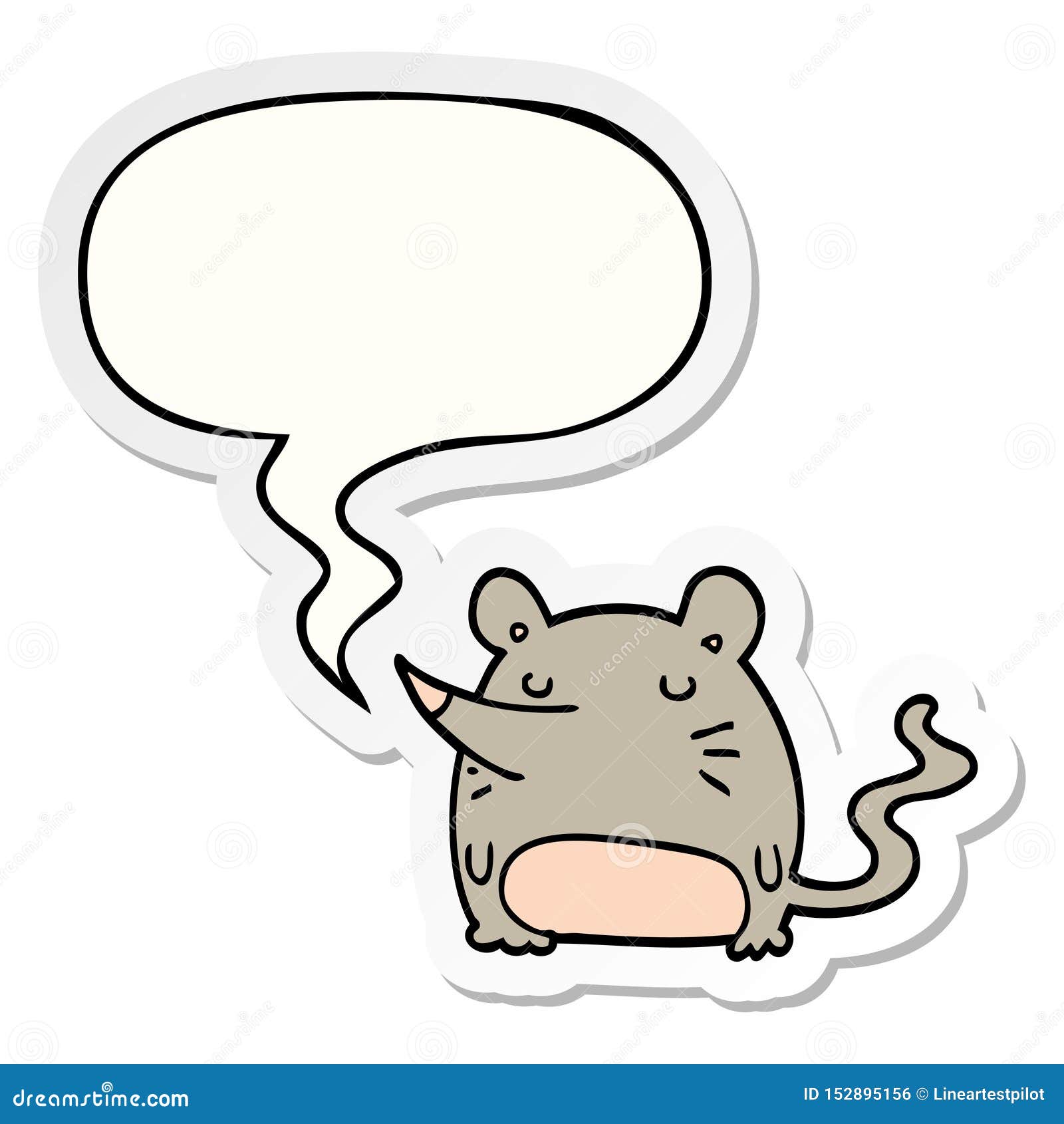 A Creative Cartoon Mouse and Speech Bubble Sticker Stock Vector ...