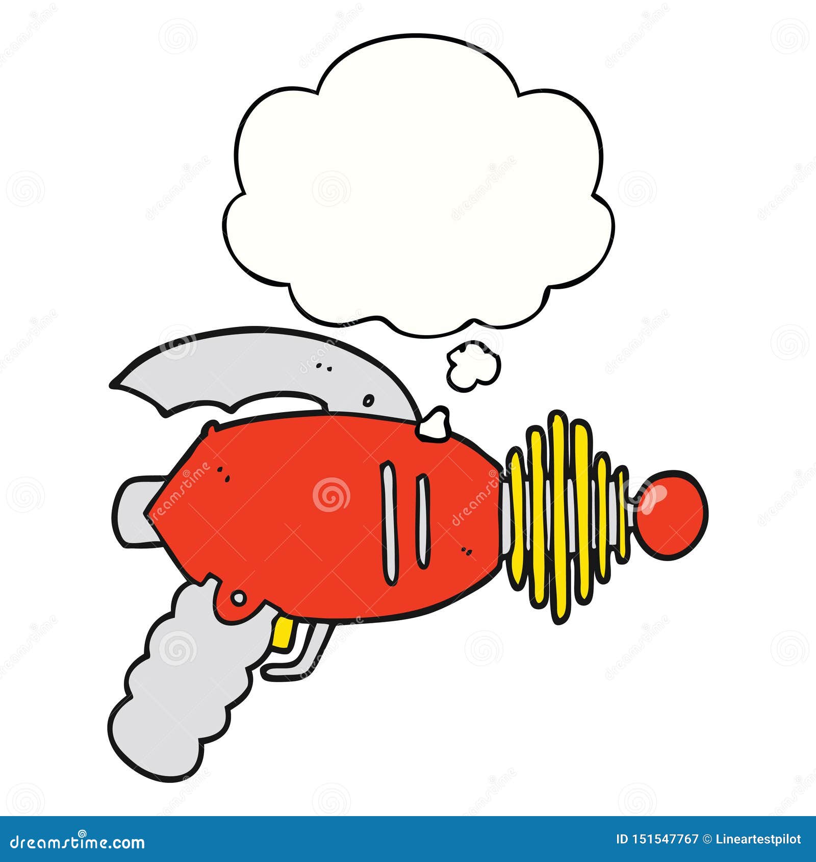 A Creative Cartoon Ray Gun and Thought Bubble Stock Vector ...