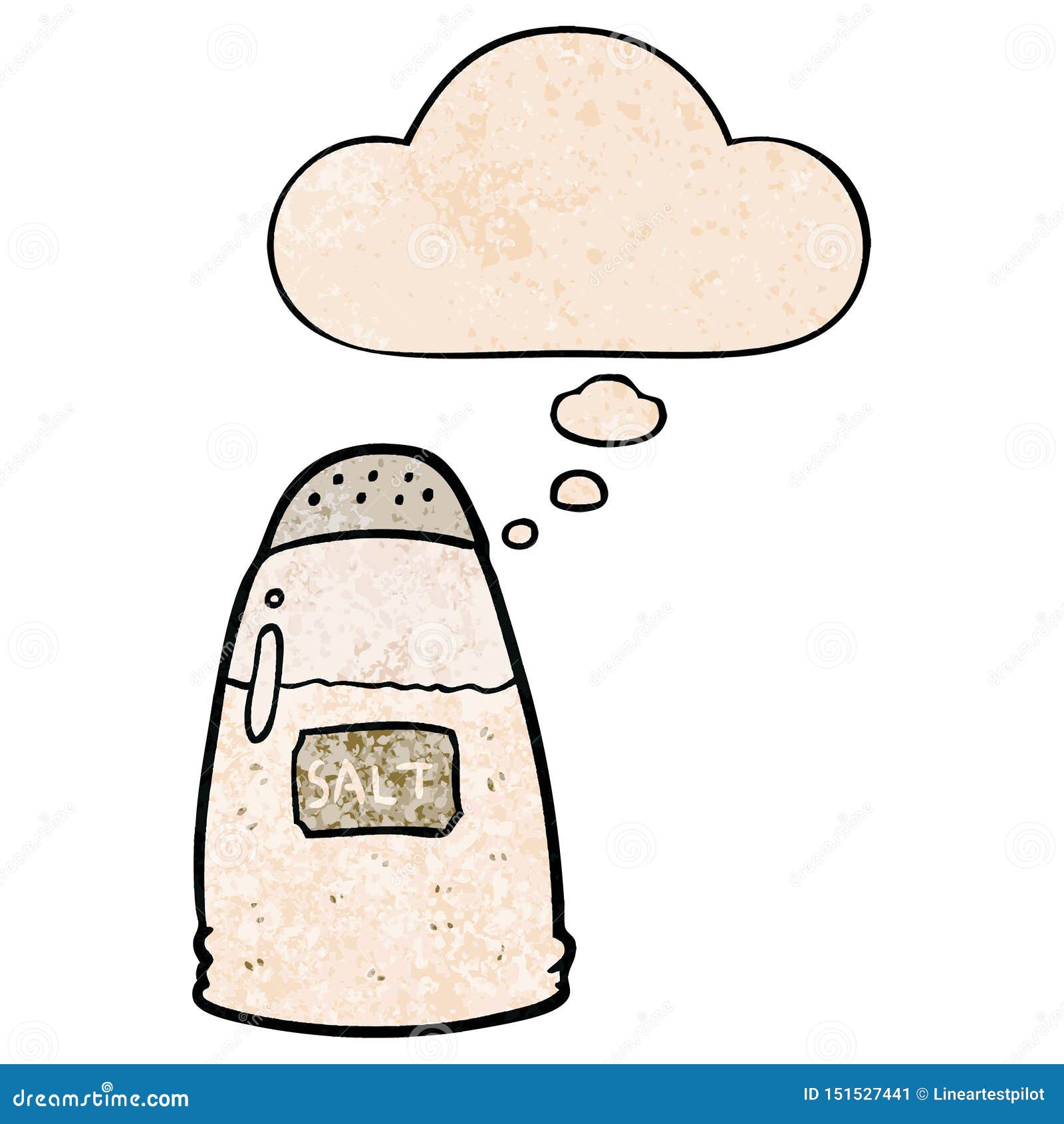 A Creative Cartoon Salt and Thought Bubble in Grunge Texture Pattern ...