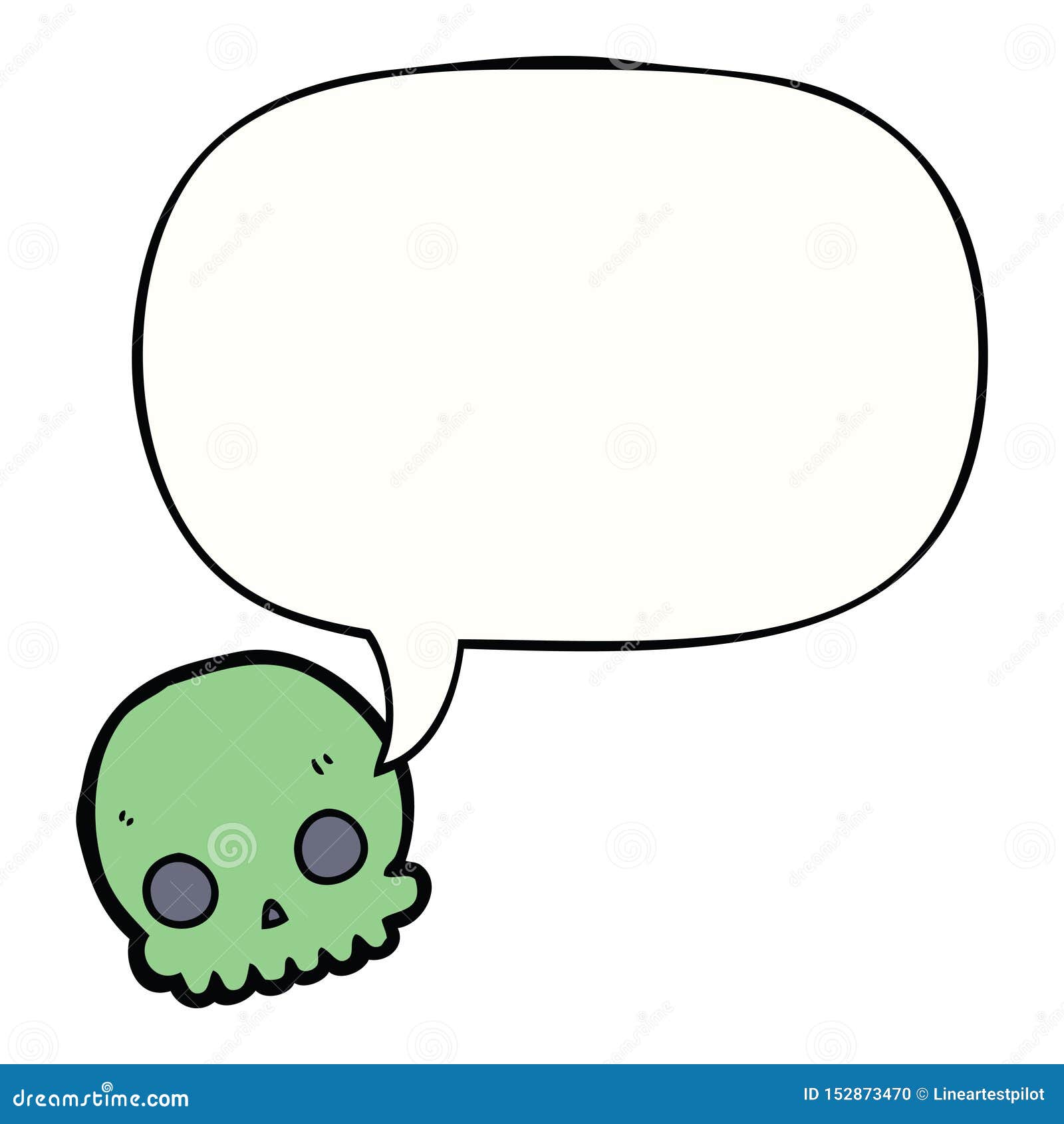 A Creative Cartoon Skull and Speech Bubble Stock Vector - Illustration ...
