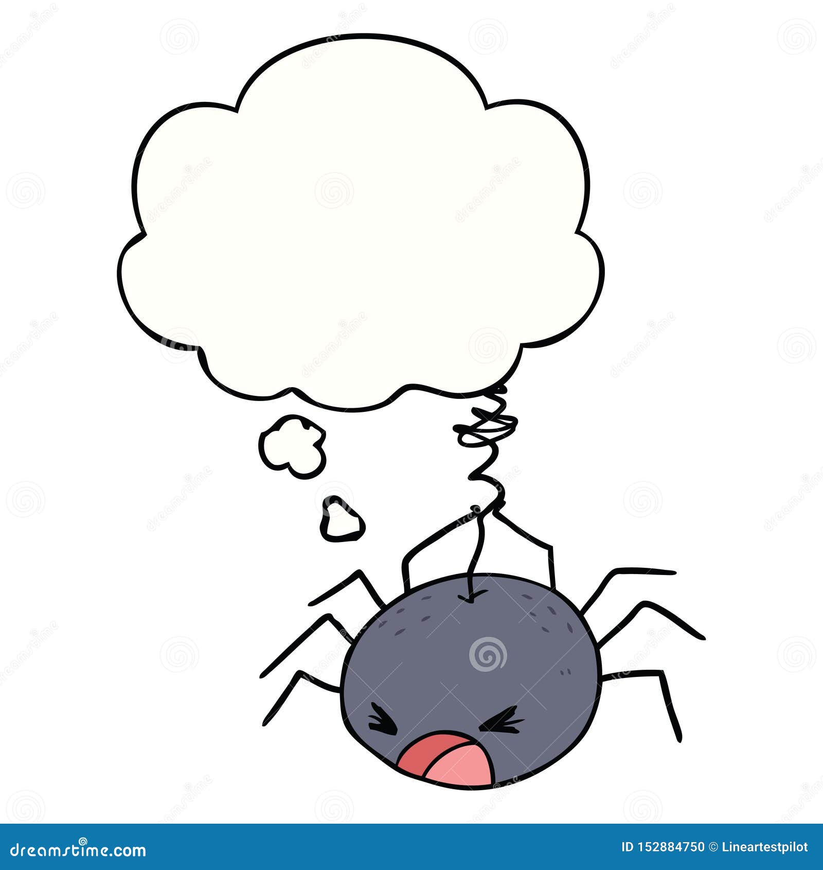 A Creative Cartoon Spider and Thought Bubble Stock Vector ...