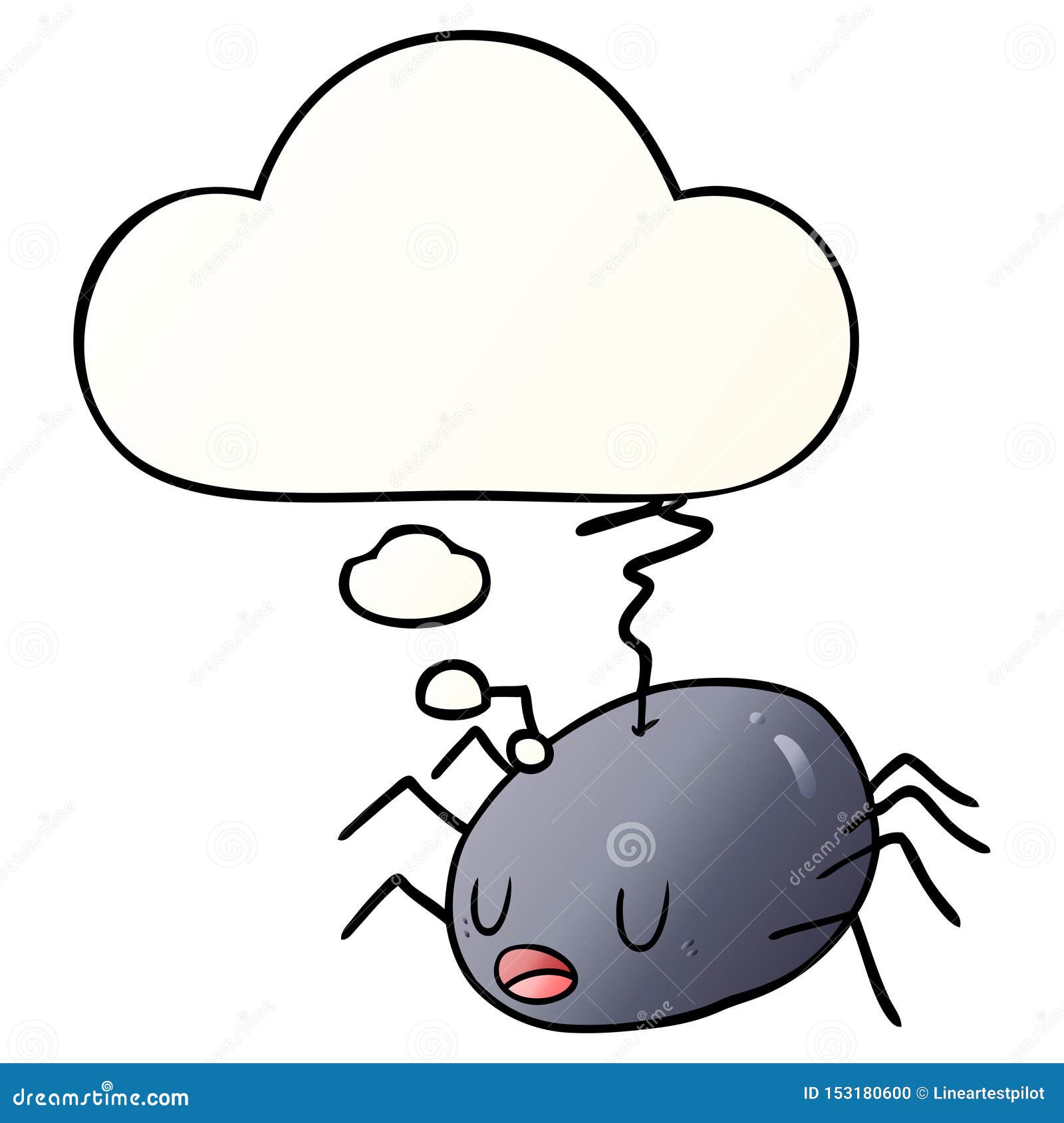 A Creative Cartoon Spider and Thought Bubble in Smooth Gradient Style ...