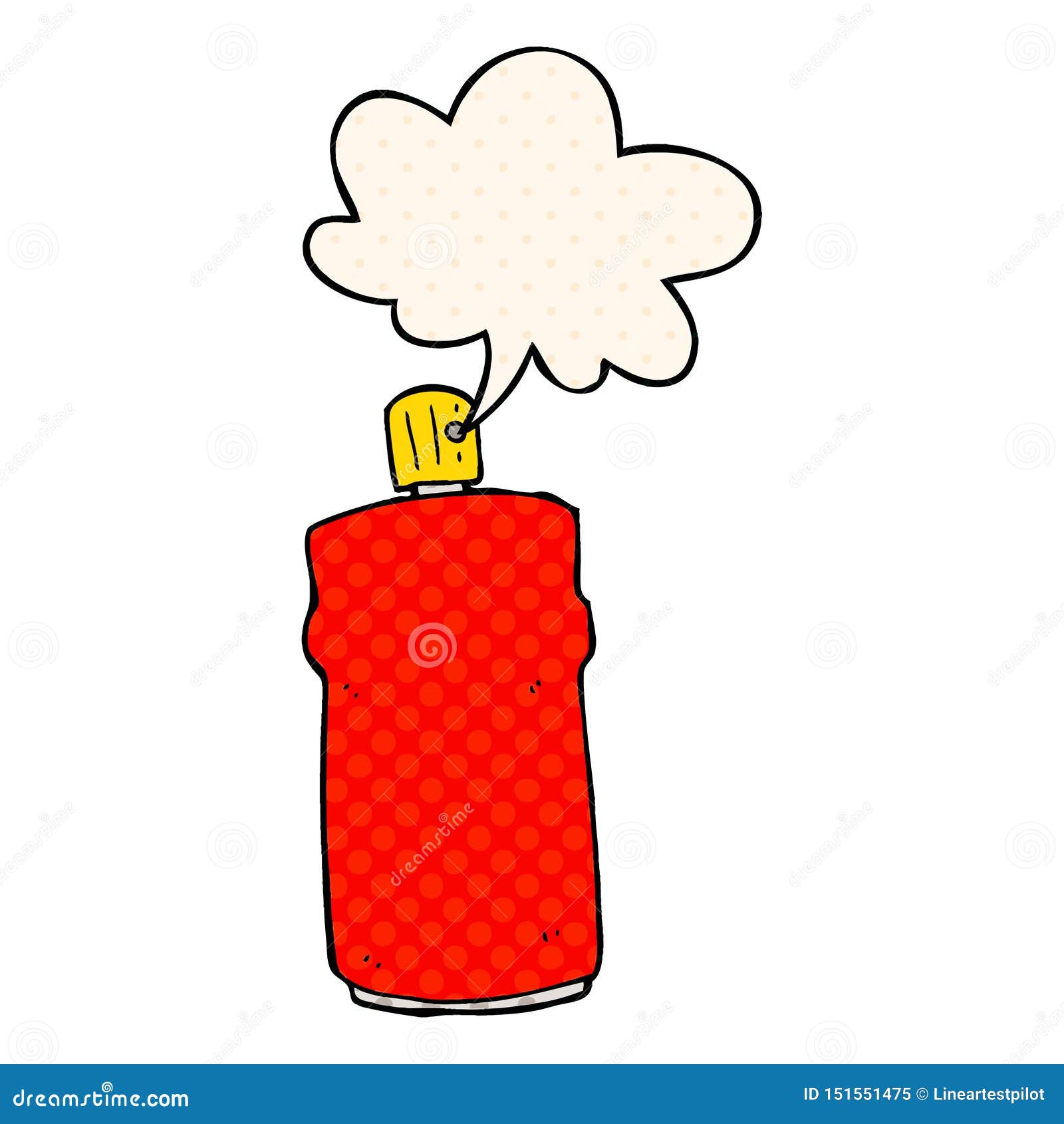 A Creative Cartoon Spray Can and Speech Bubble in Comic Book Style ...