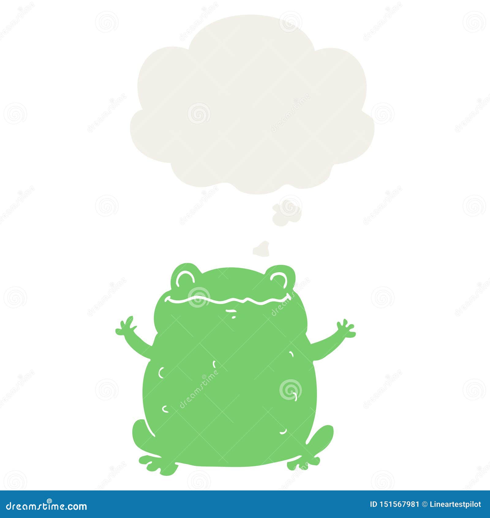 A Creative Cartoon Toad and Thought Bubble in Retro Style Stock Vector ...