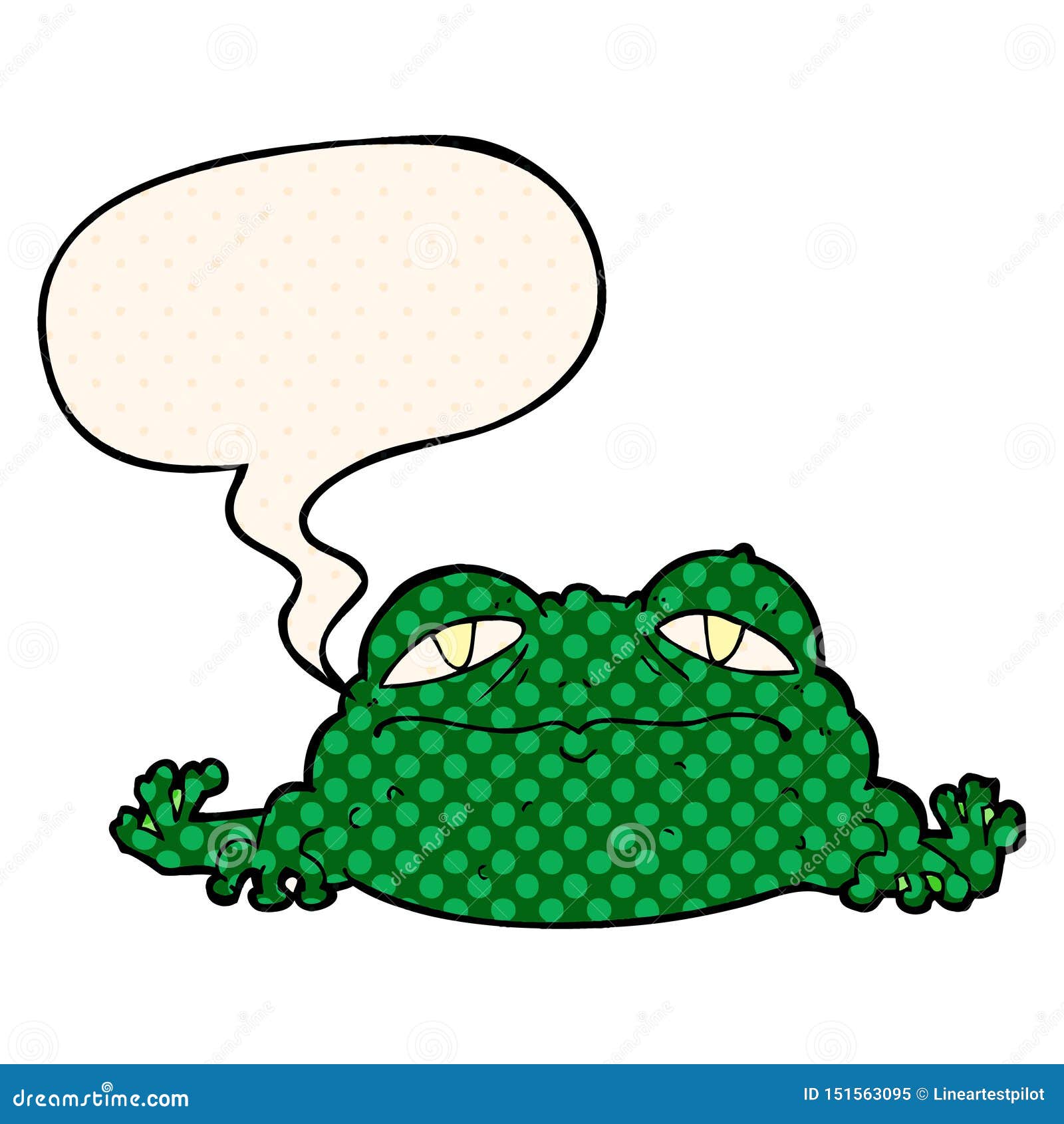A Creative Cartoon Ugly Frog and Speech Bubble in Comic Book Style ...