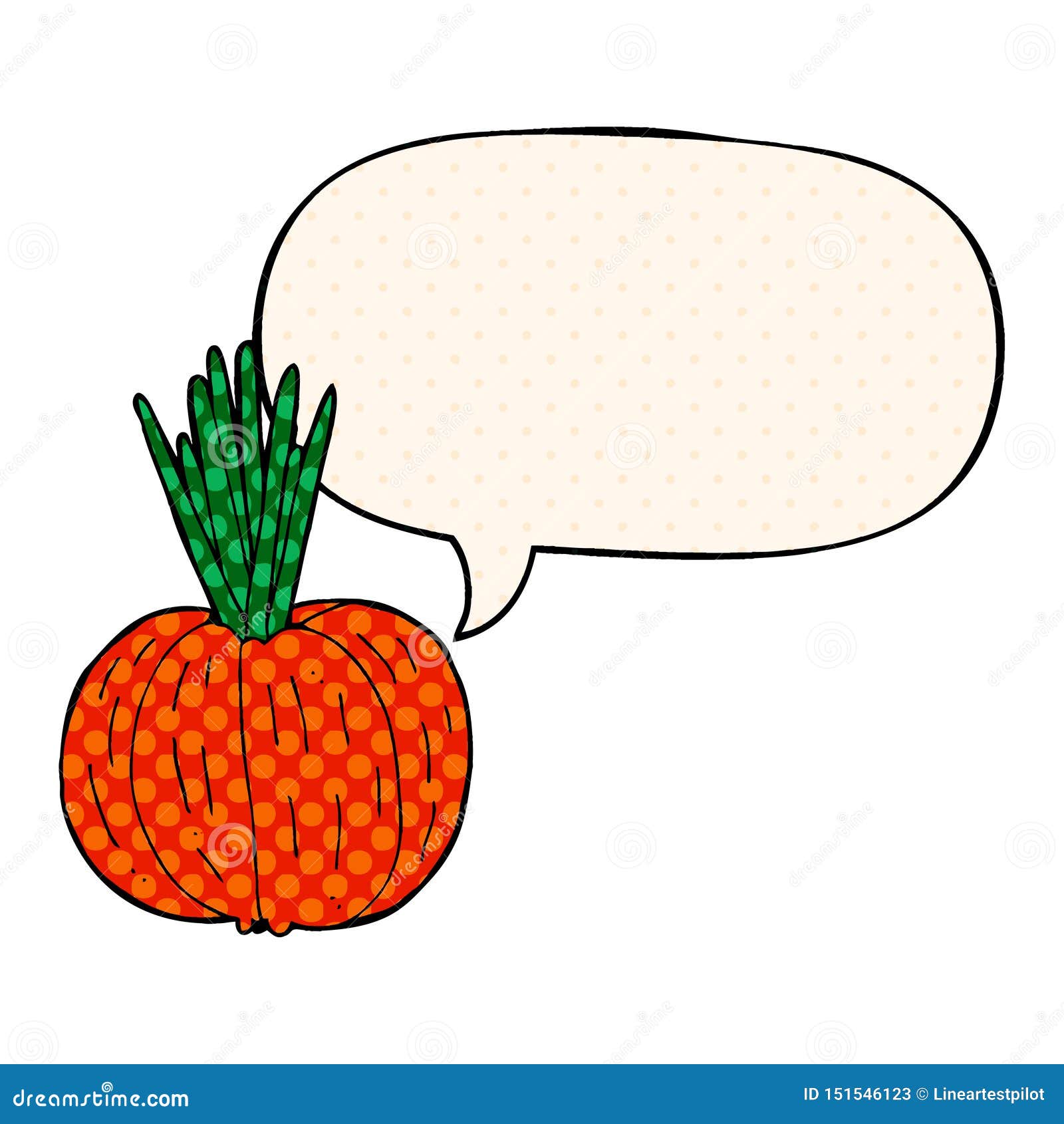 A Creative Cartoon Vegetable and Speech Bubble in Comic Book Style ...