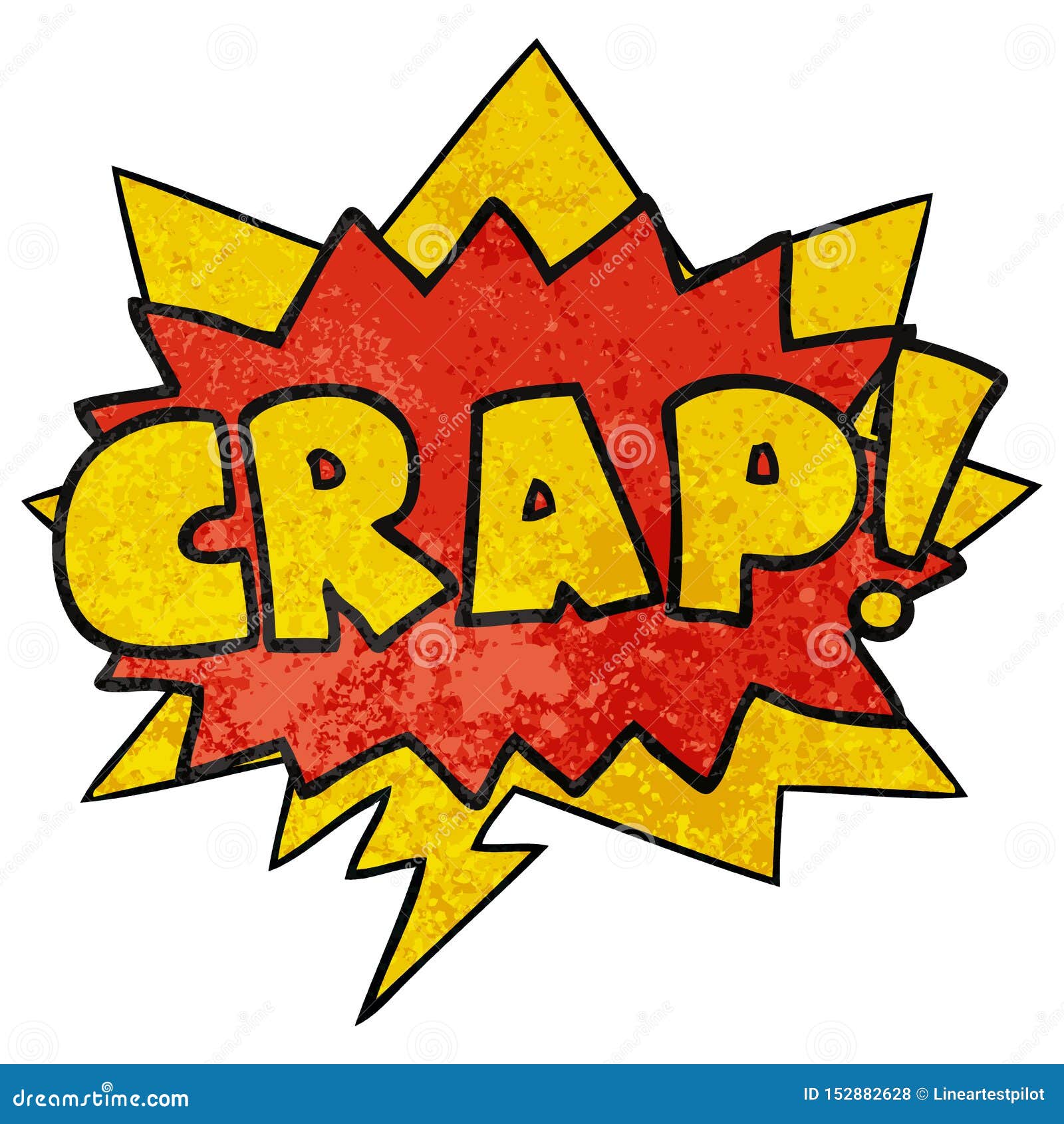 A Creative Cartoon Word Crap! and Speech Bubble in Retro Texture Style ...