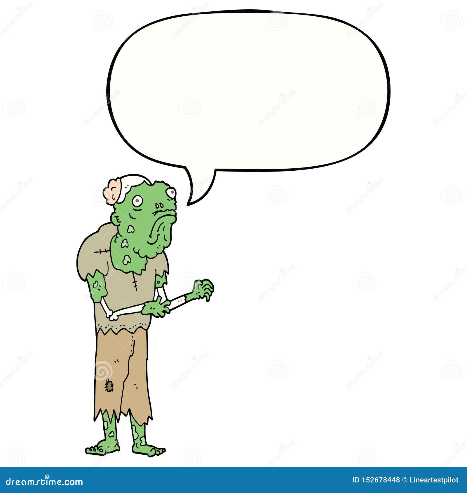 A Creative Cartoon Zombie and Speech Bubble Stock Vector - Illustration ...