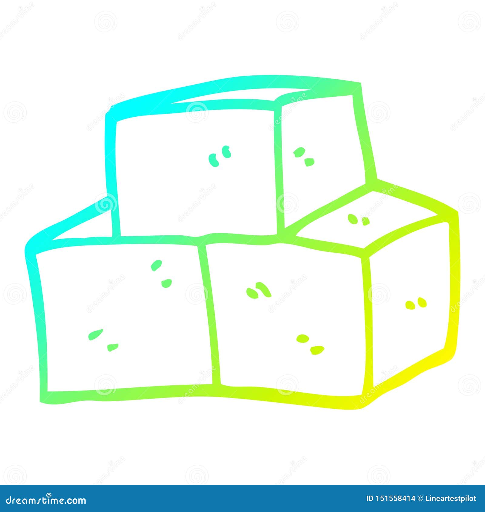 A Creative Cold Gradient Line Drawing Cartoon Breeze Blocks Stock ...