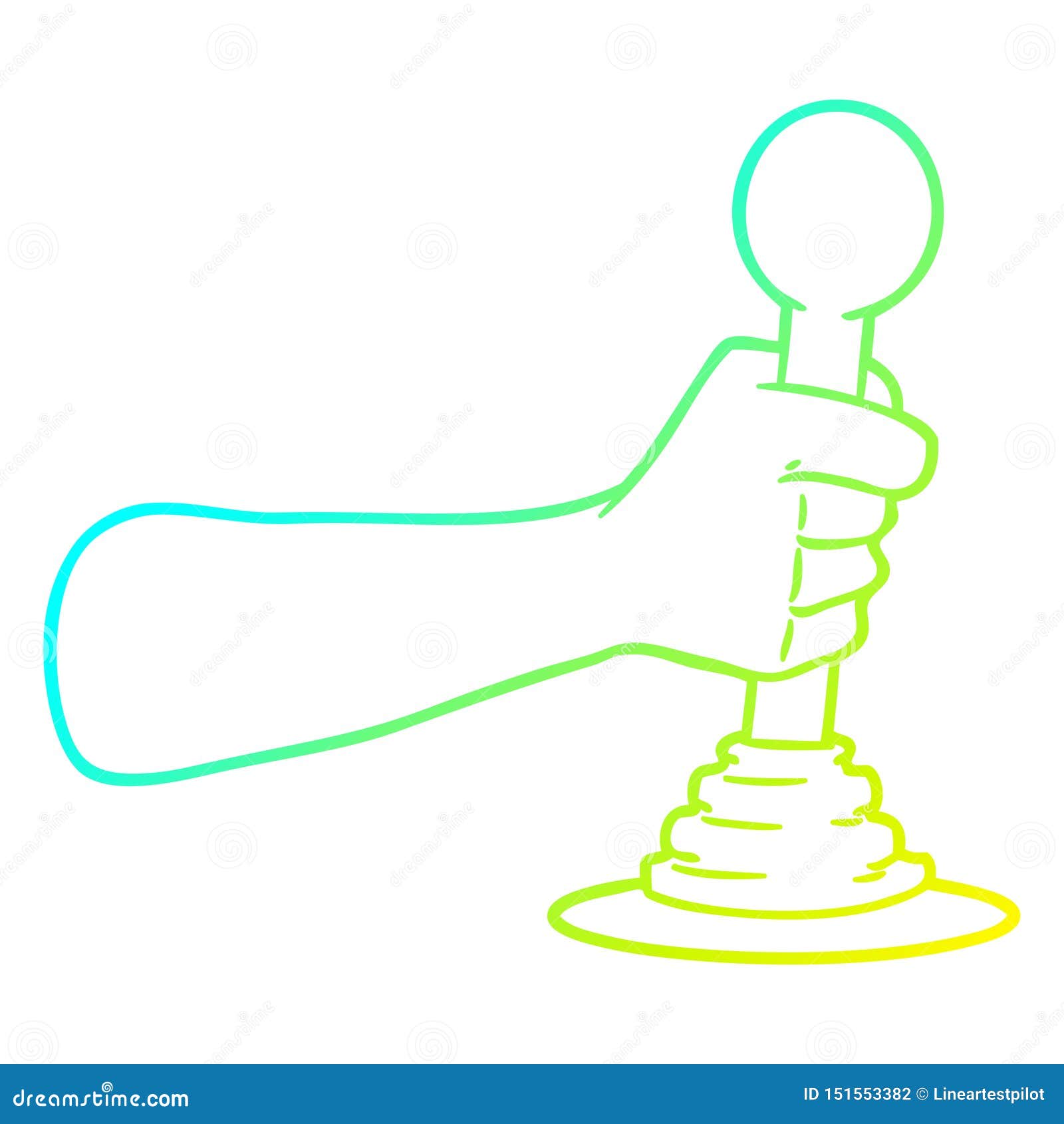 A Creative Cold Gradient Line Drawing Cartoon Hand Pulling Lever Stock ...