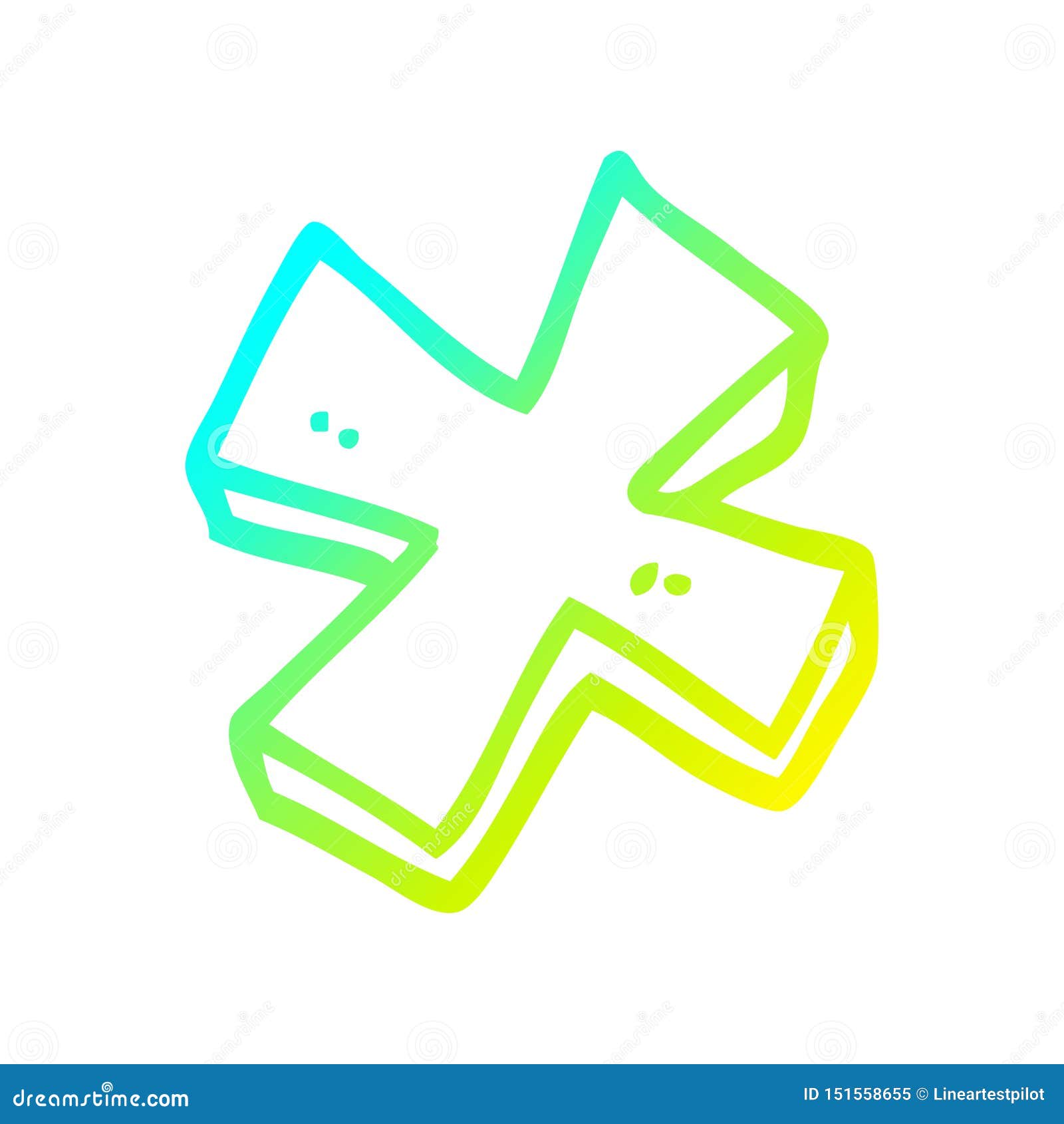 A Creative Cold Gradient Line Drawing Cartoon Multiplication Symbol ...