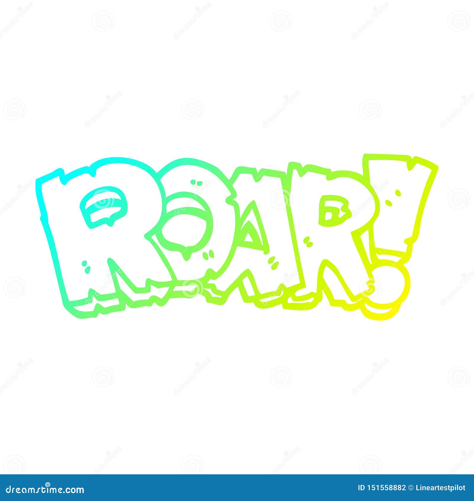 A Creative Cold Gradient Line Drawing Cartoon Roar Text Stock Vector ... A Creative Cold Gradient Line Drawing Cartoon Roar Text Stock Vector ...