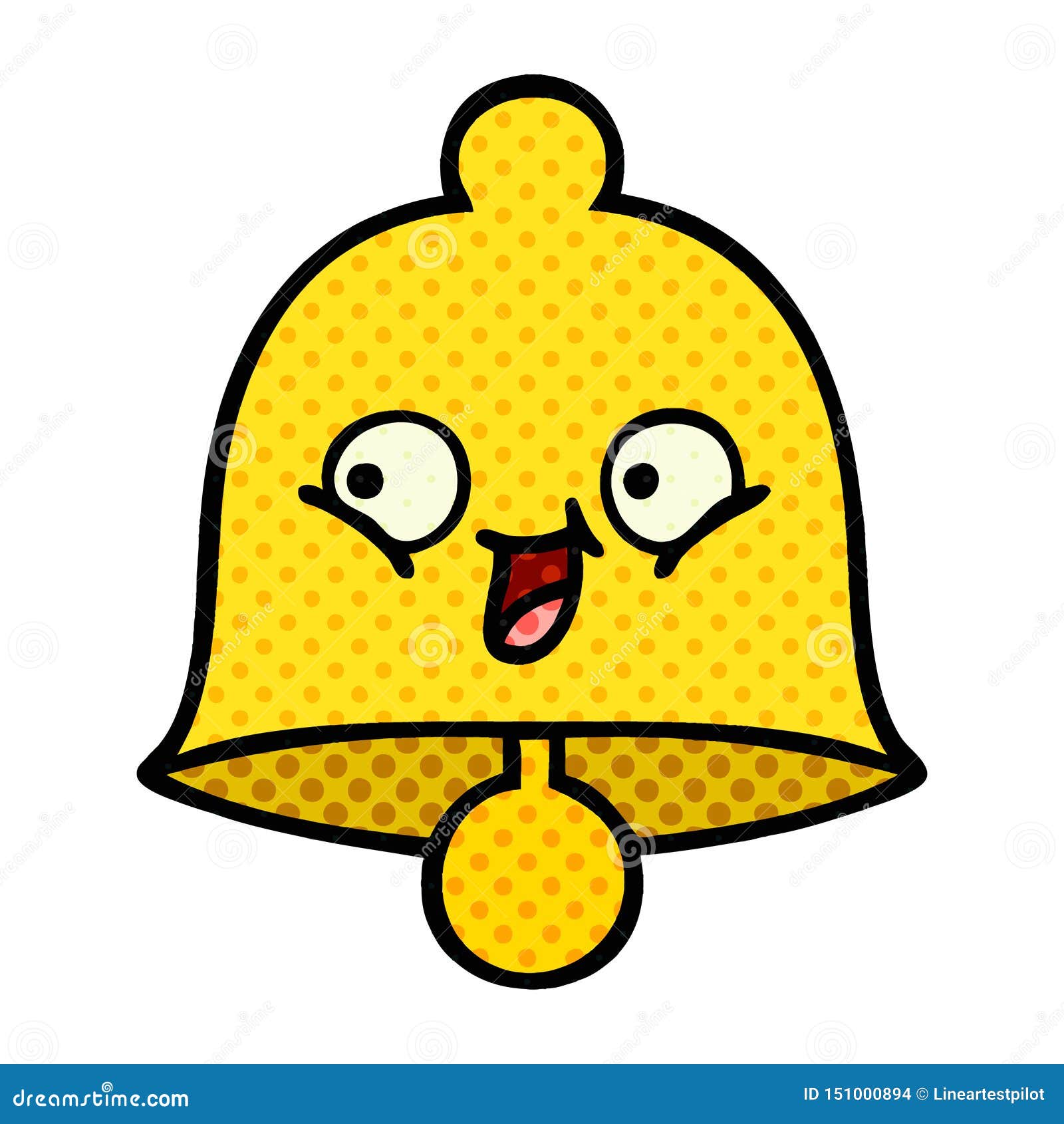 A Creative Comic Book Style Cartoon Bell Stock Vector - Illustration of ...