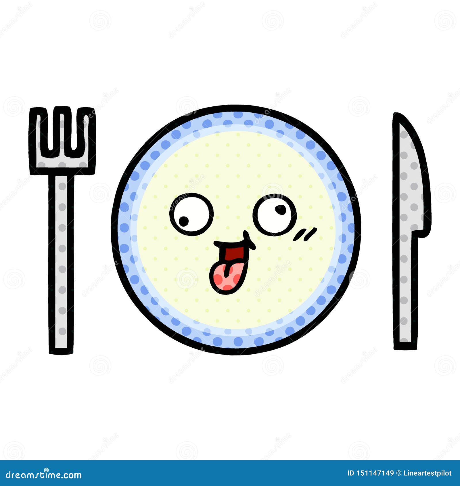 A Creative Comic Book Style Cartoon Dinner Plate Stock Vector ...