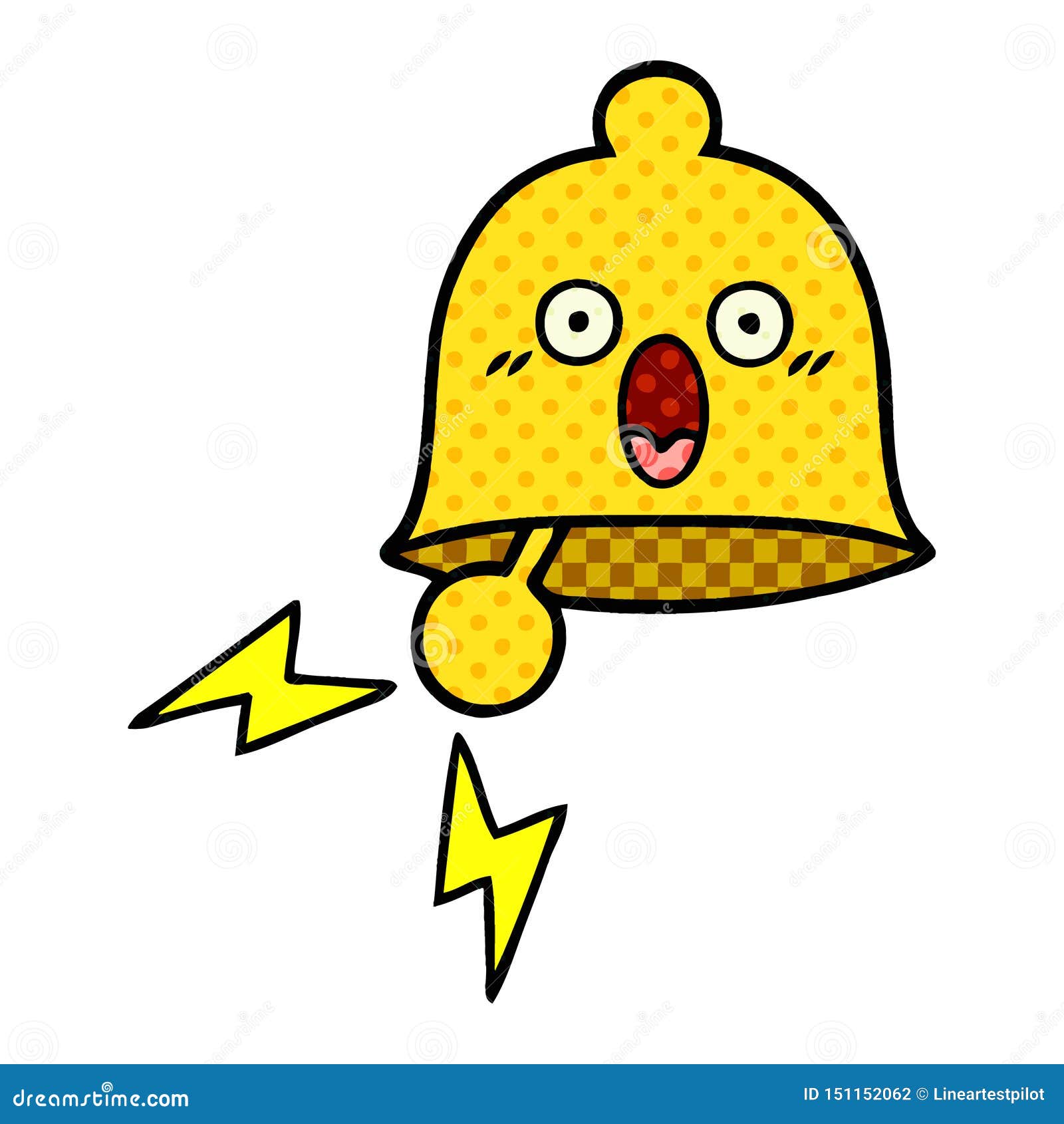 A Creative Comic Book Style Cartoon Ringing Bell Stock Vector ...