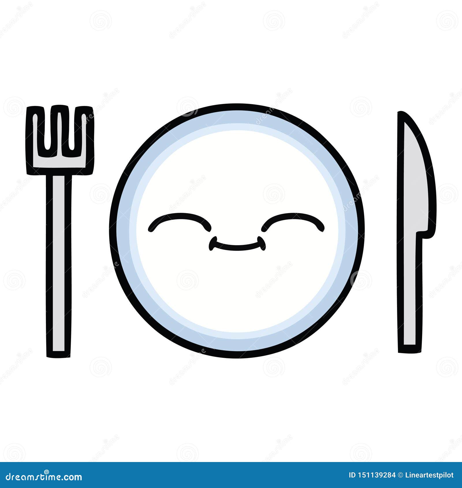 A Creative Cute Cartoon Dinner Plate Stock Vector - Illustration of ...