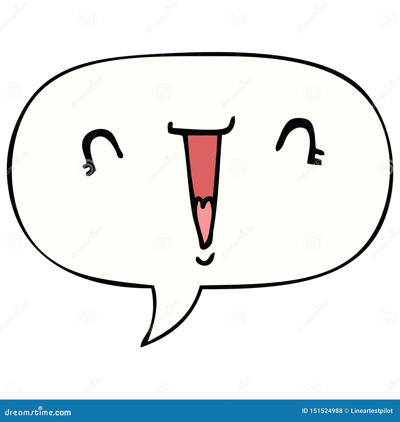 A Creative Cute Cartoon Face and Speech Bubble Stock Vector ...