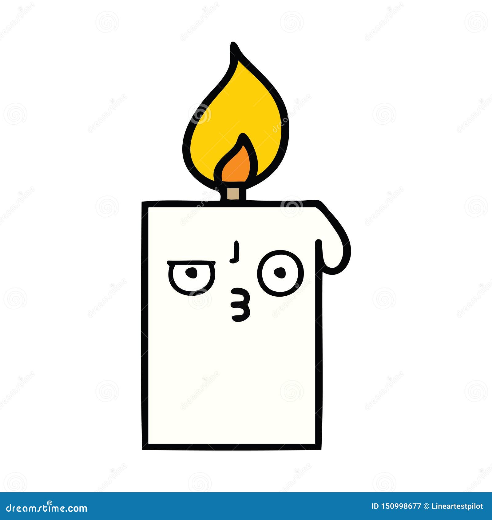A Creative Cute Cartoon Lit Candle Stock Vector - Illustration of clip ...