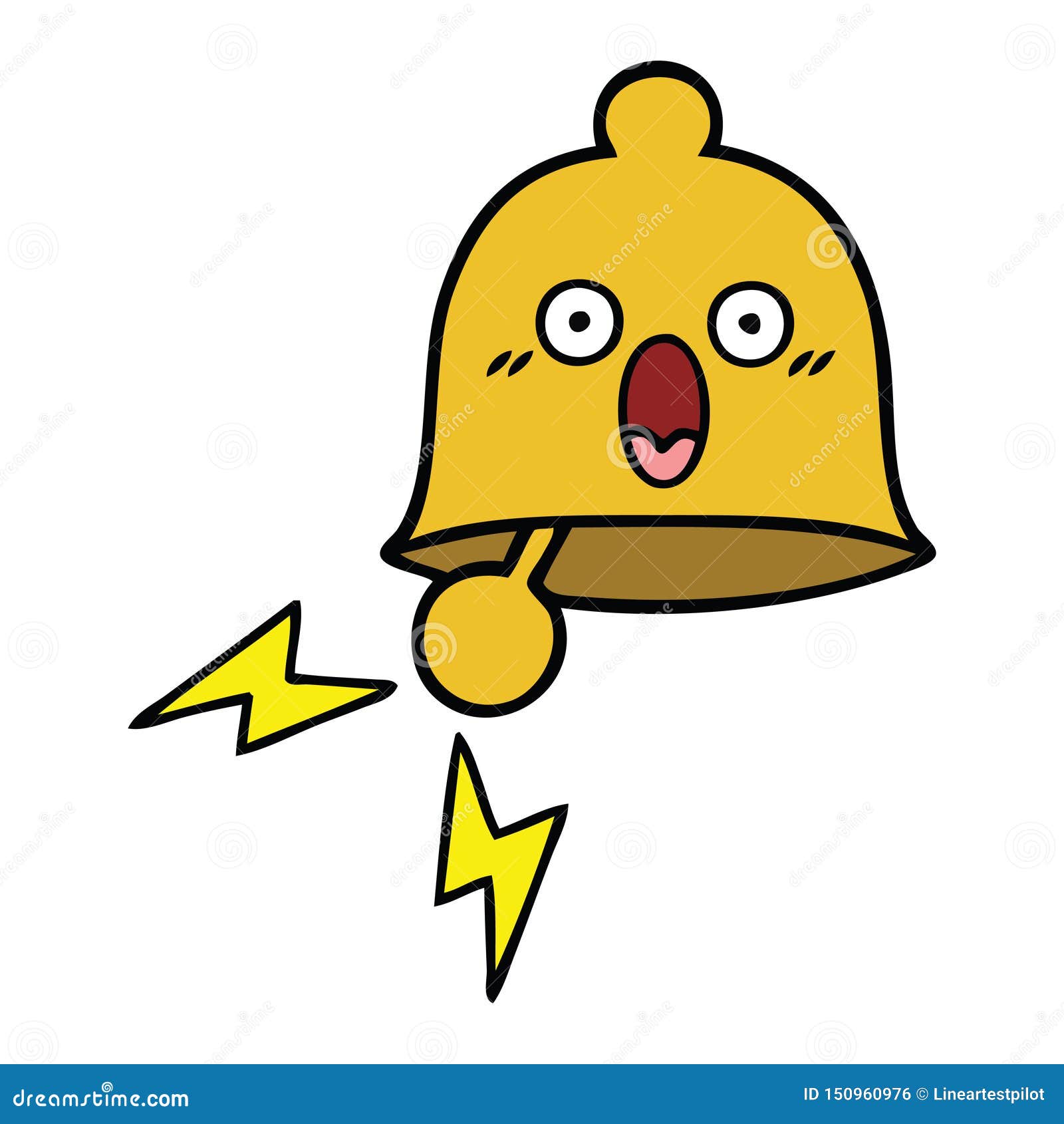 A Creative Cute Cartoon Ringing Bell Stock Vector - Illustration of ...