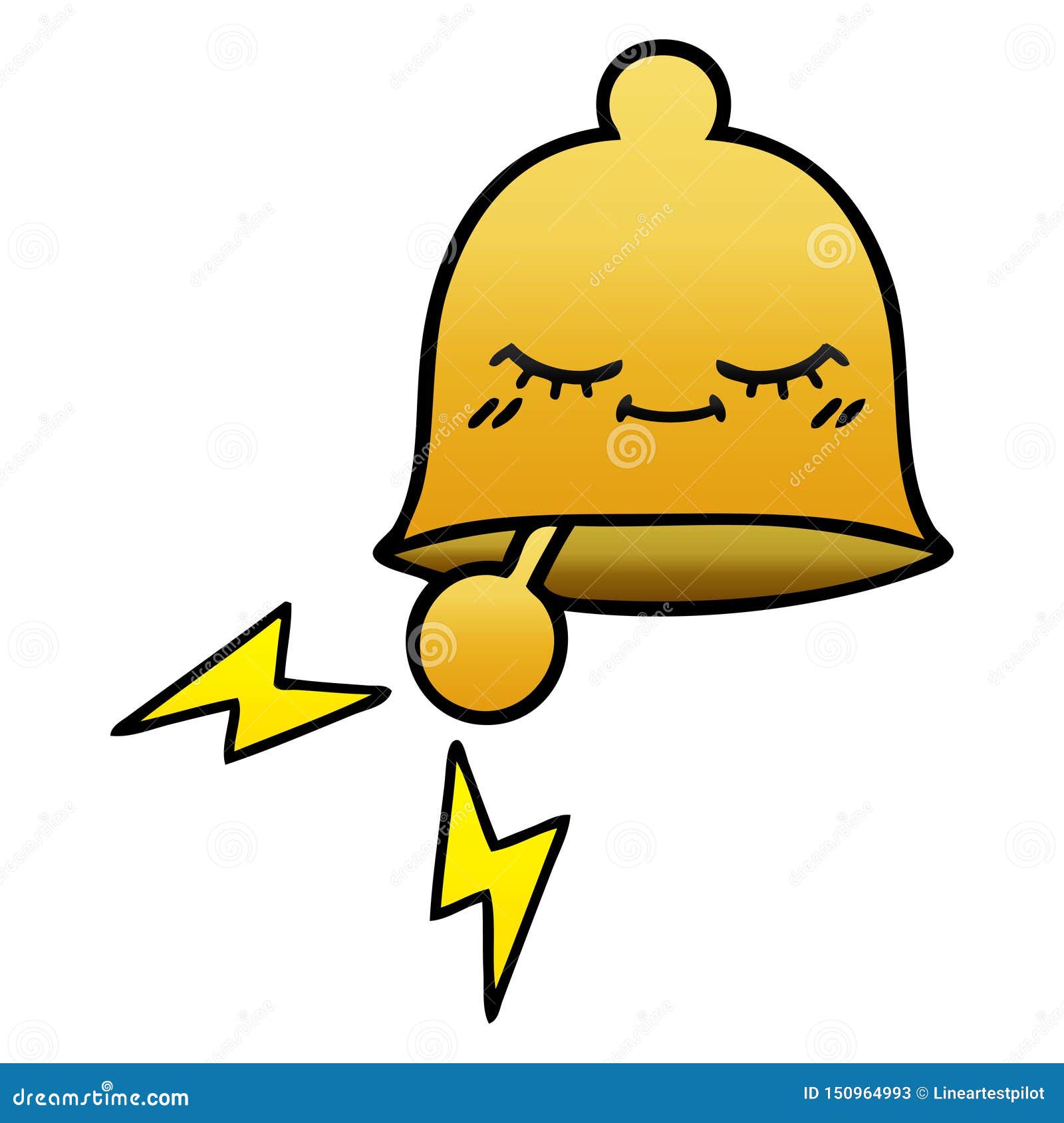 A Creative Gradient Shaded Cartoon Ringing Bell Stock Vector ...