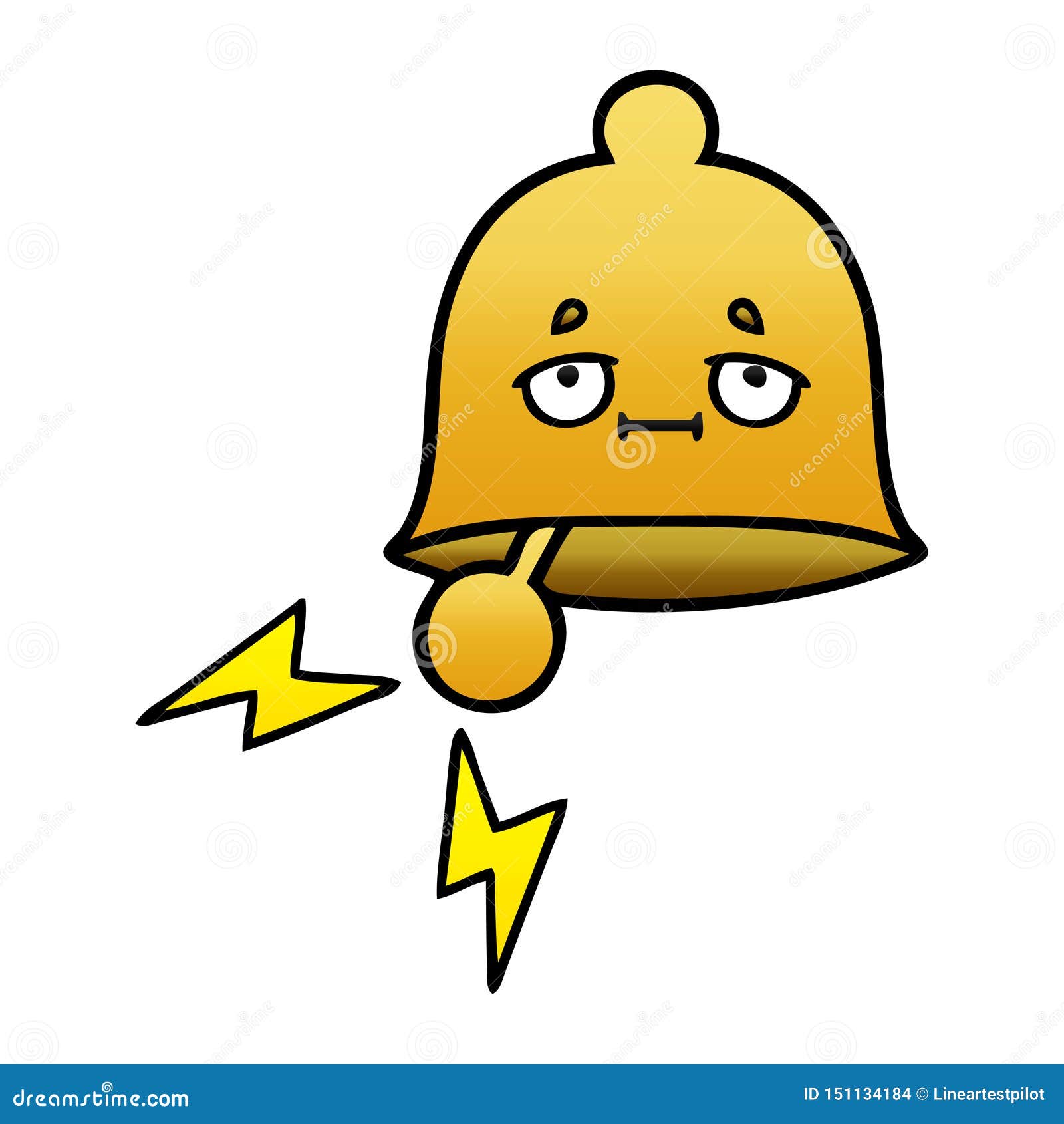 A Creative Gradient Shaded Cartoon Ringing Bell Stock Vector ...