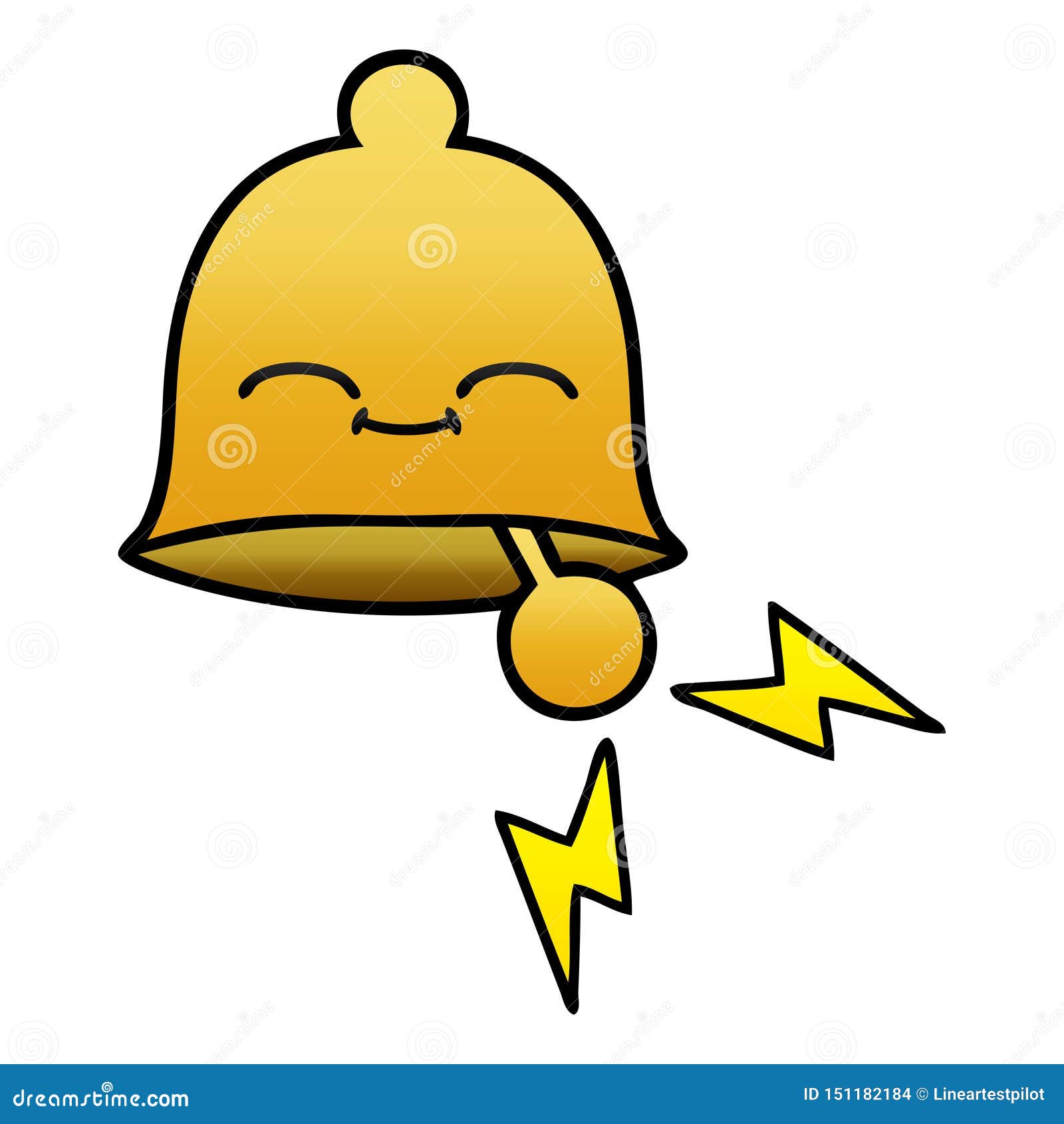 A Creative Gradient Shaded Cartoon Ringing Bell Stock Vector ...