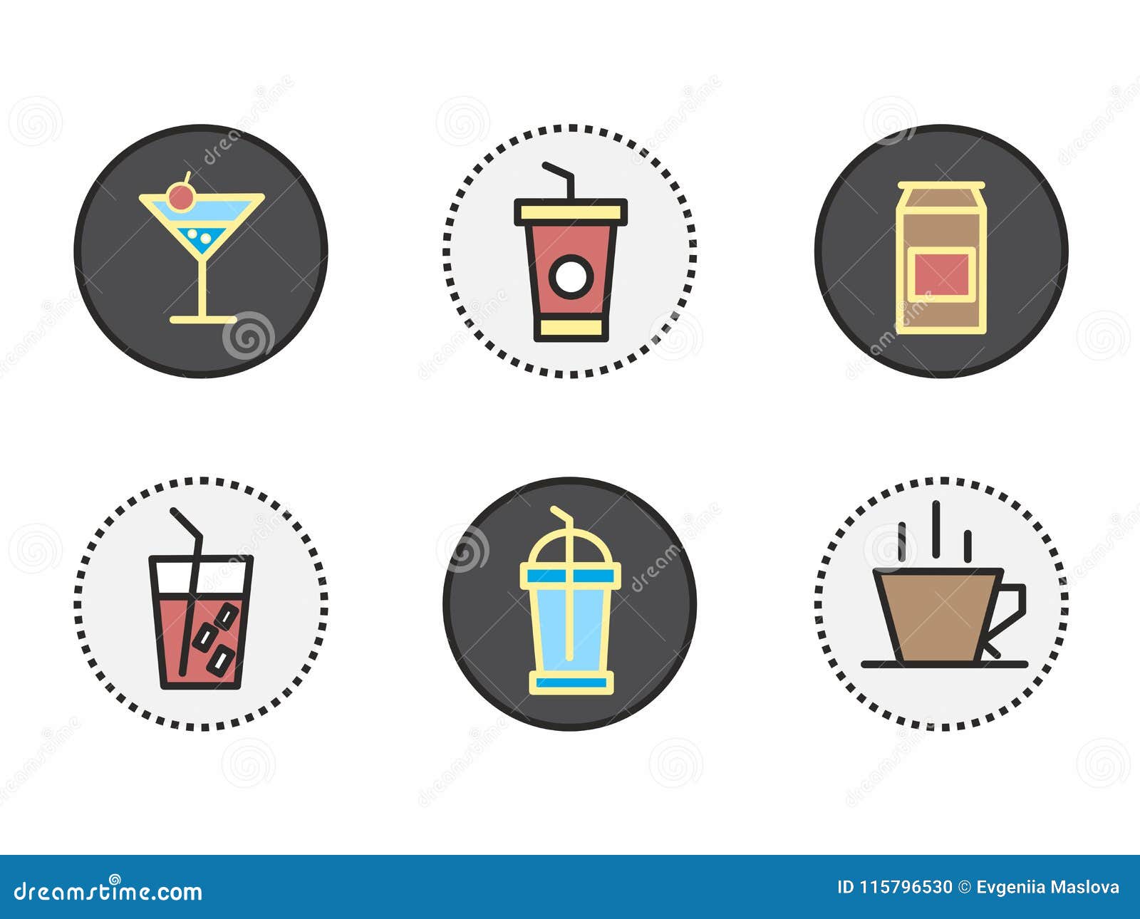 Original and Creative Icons of Drinks Stock Illustration - Illustration ...
