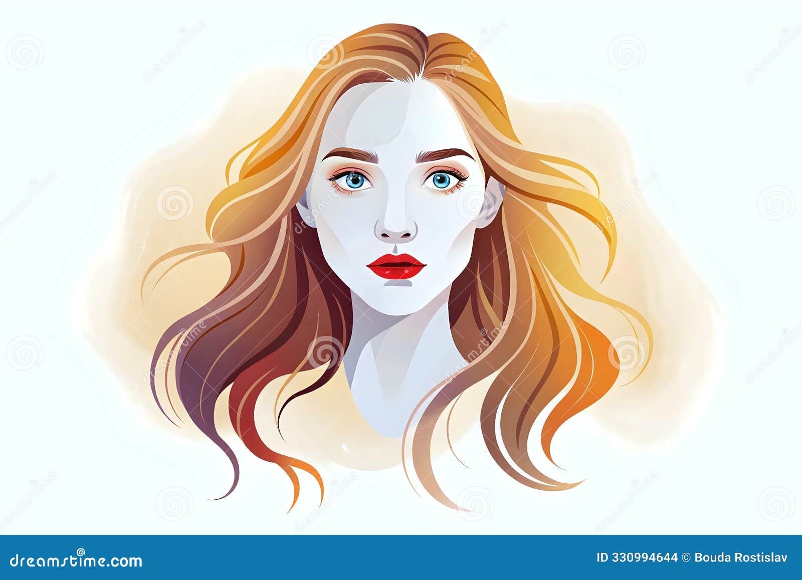 Captivating Portrait Art Beautiful Woman Vibrant Hair Stunning Eyes ...