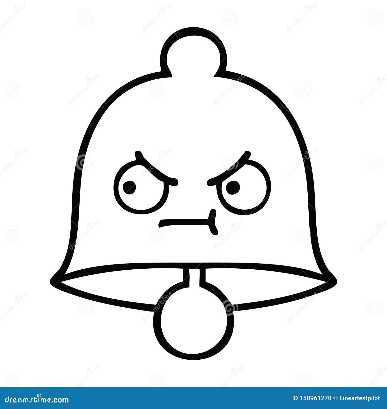 A Creative Line Drawing Cartoon Bell Stock Vector - Illustration of ...